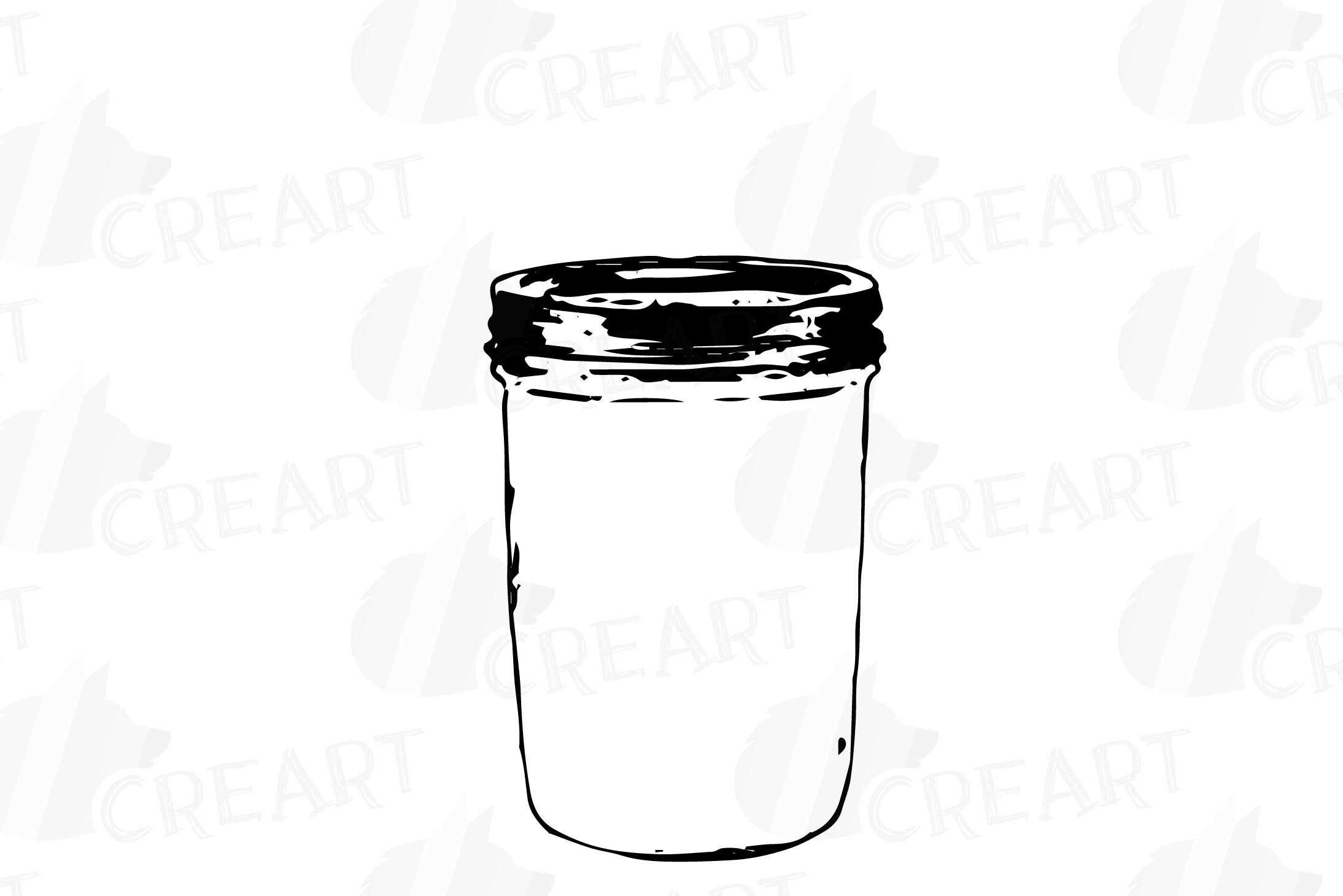 Mason Jar Black And White Clip Art