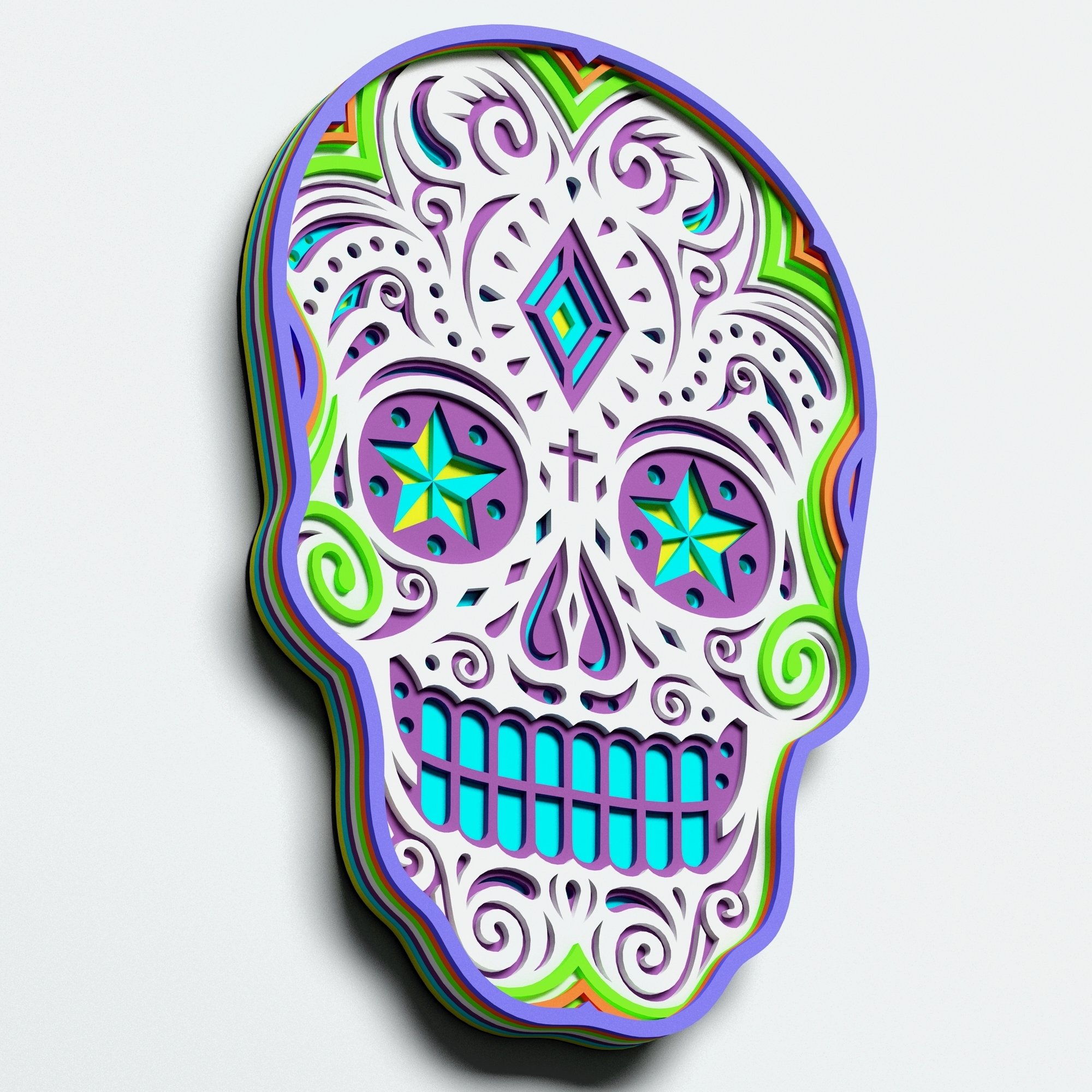 Multilayer Sugar Skull Mandala - S6, for cutting machines (739208 ...