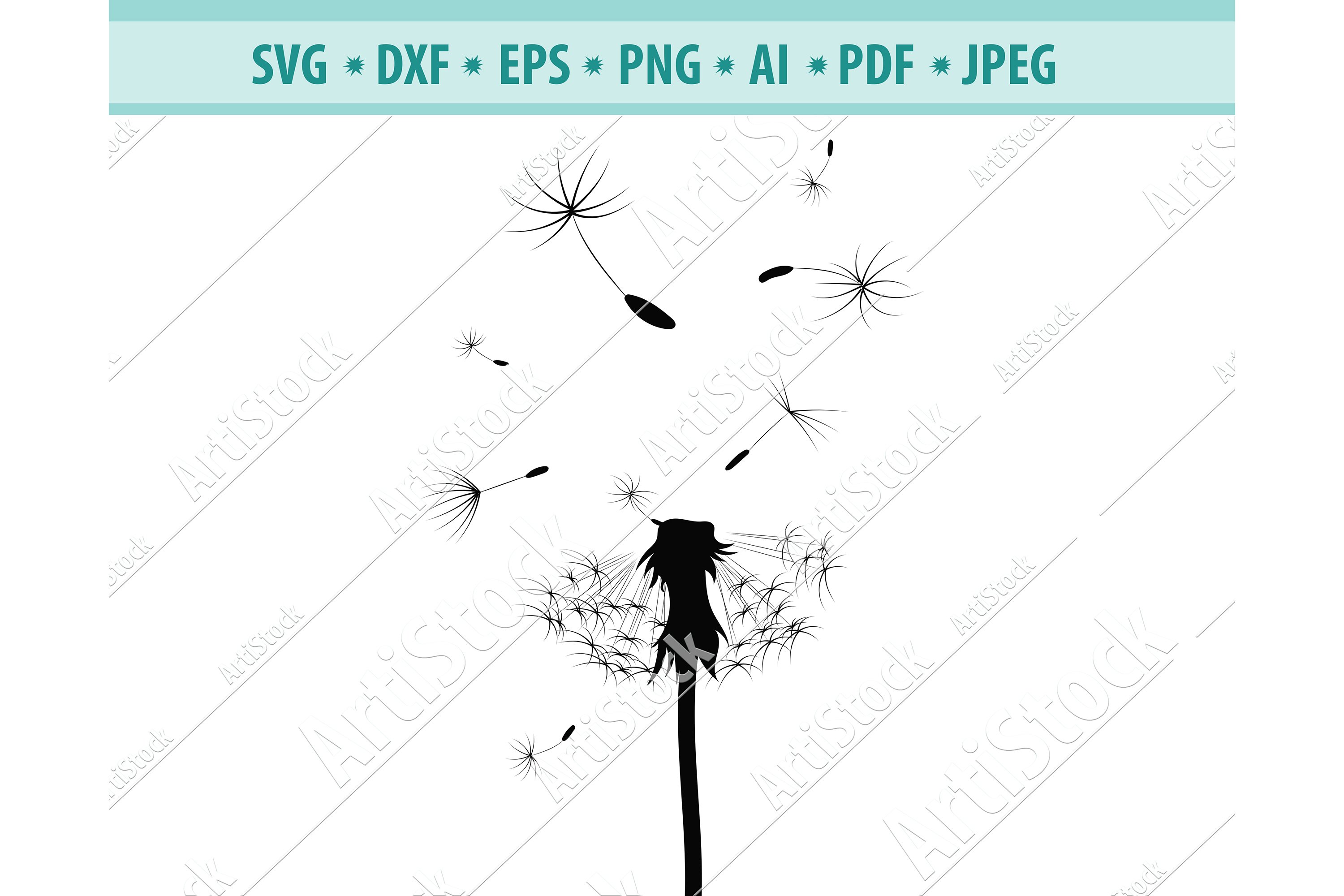 Dandelion Flower svg, Nature Garden Plant svg, Dxf, Png, Eps (413522 ...