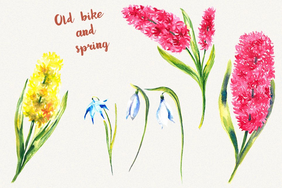 Bike clipart Garden clipart Spring flower clipart (199321 ...