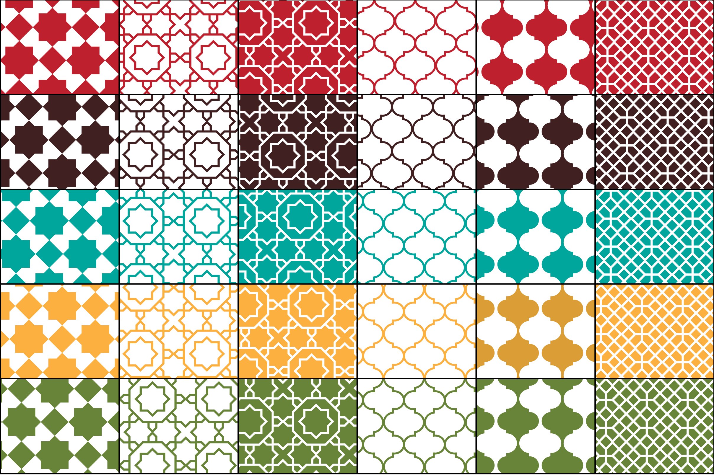 Seamless Moroccan Pattern Bundle (148578) | Patterns | Design Bundles