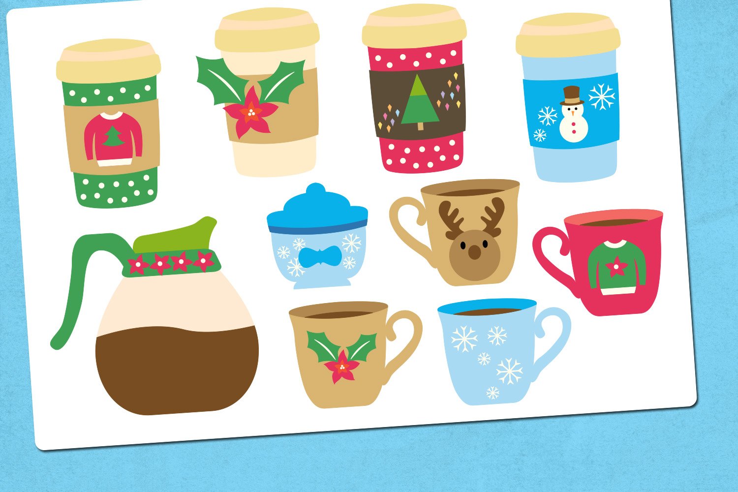 Christmas coffee illustrations