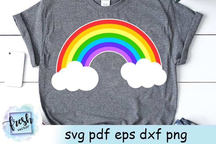 Rainbow Bundle Svg Distressed Rainbow with clouds Svg (562588) | SVGs ...