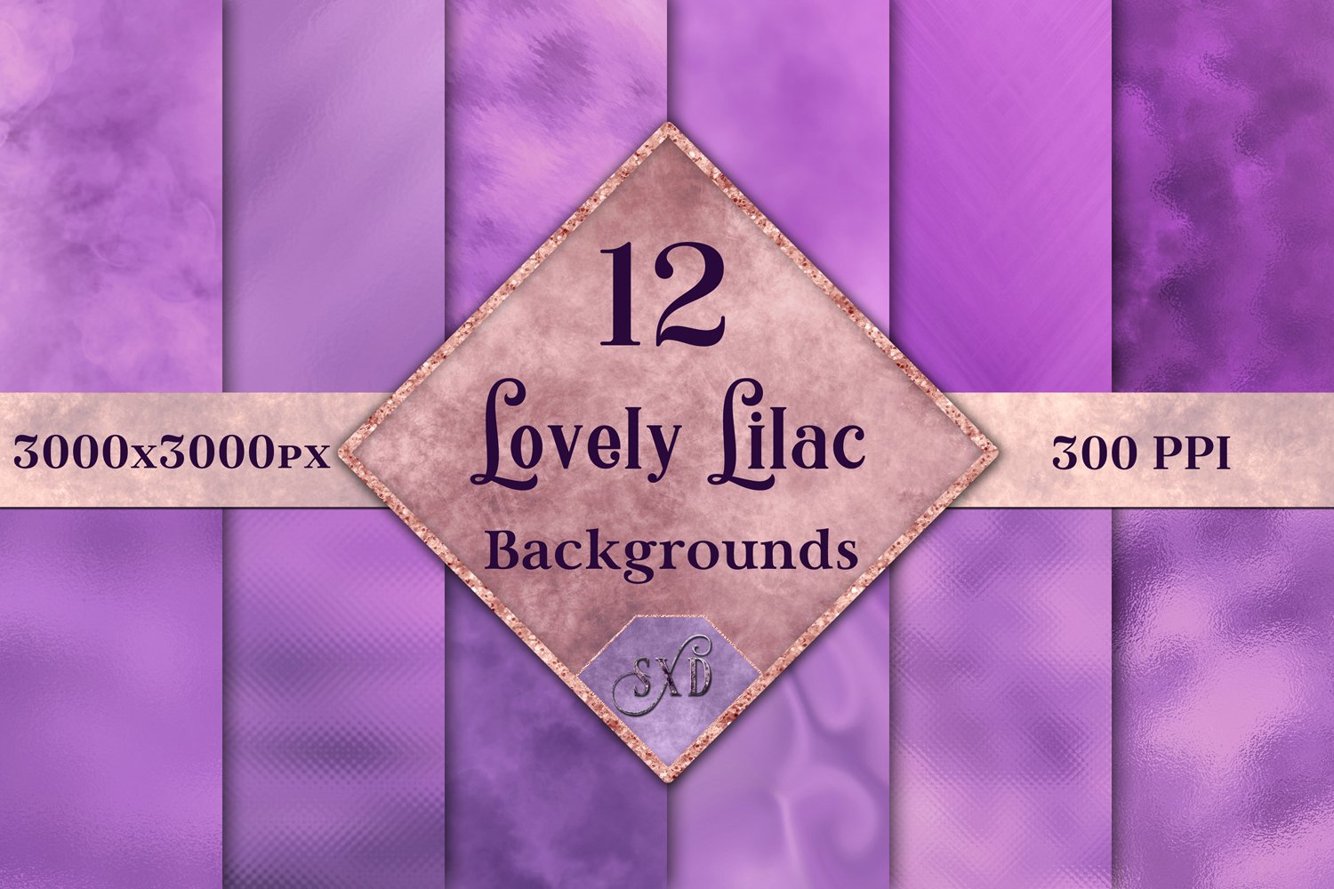 Lovely Lilac Backgrounds - 12 Image Textures Set (112868) | Backgrounds ...