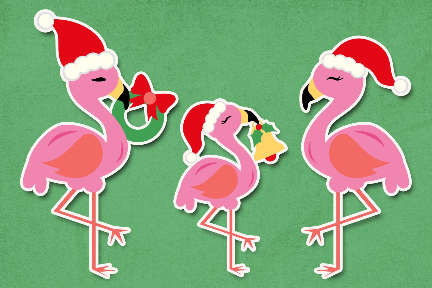 Flamingo Christmas Party Illustrations