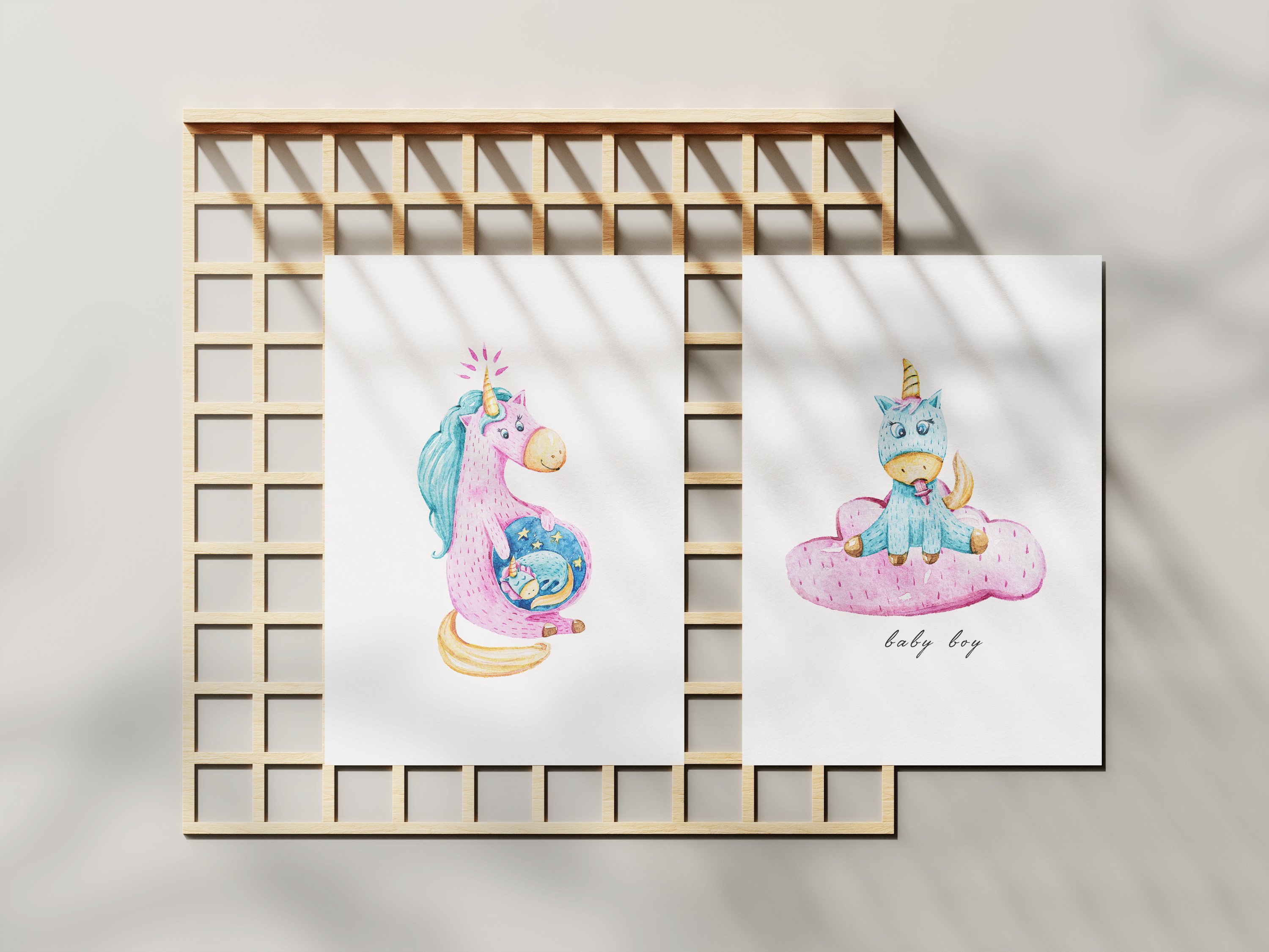 Watercolor cute unicorns clipart. Baby shower clipart (1114180 ...