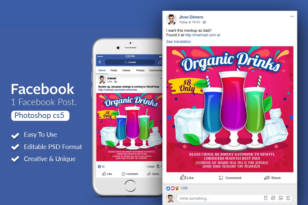 Summer Cold Drinks Ad Facebook Post (846679) | Facebook | Design Bundles