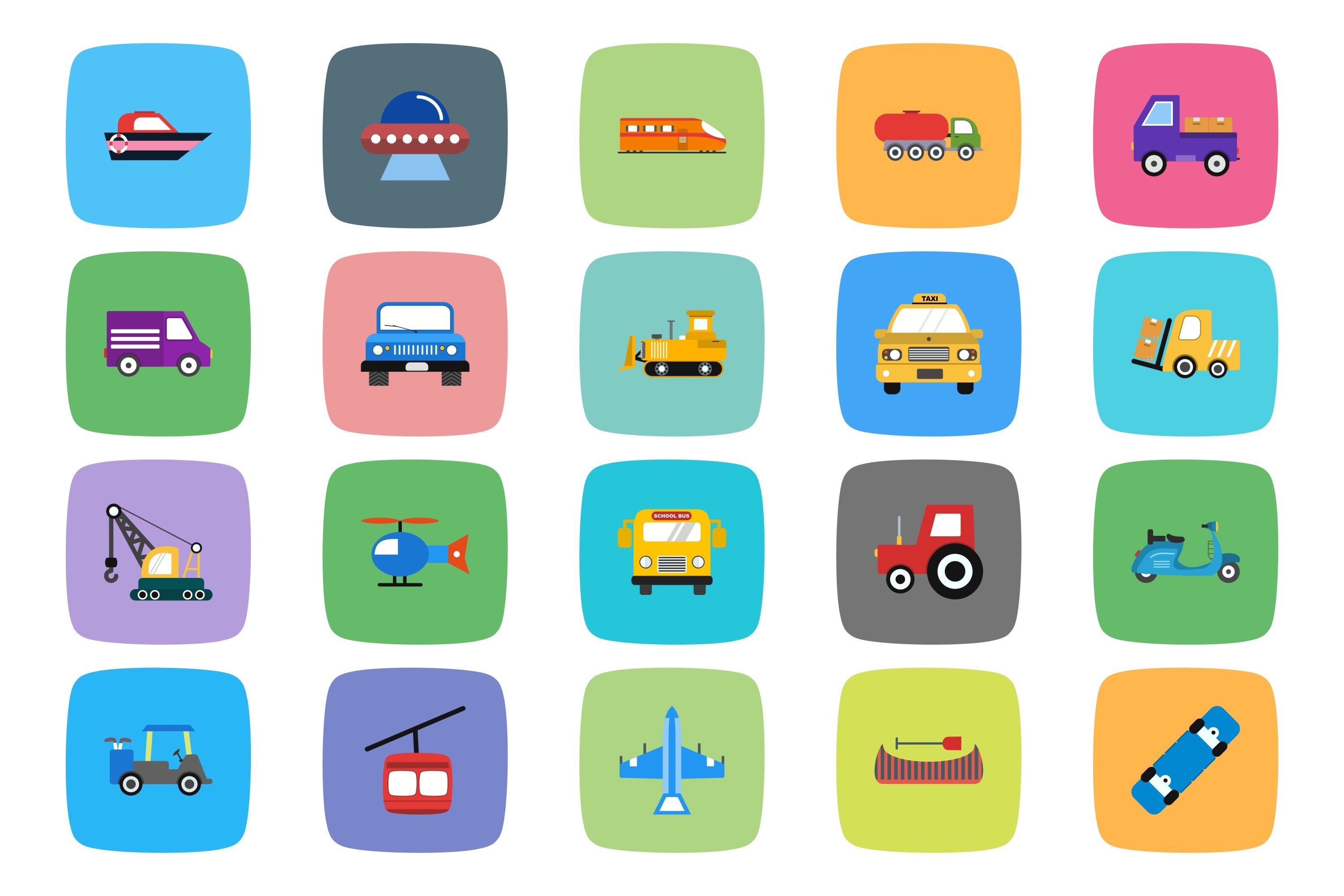 Set Of Transport Icons (450763) | Icons | Design Bundles