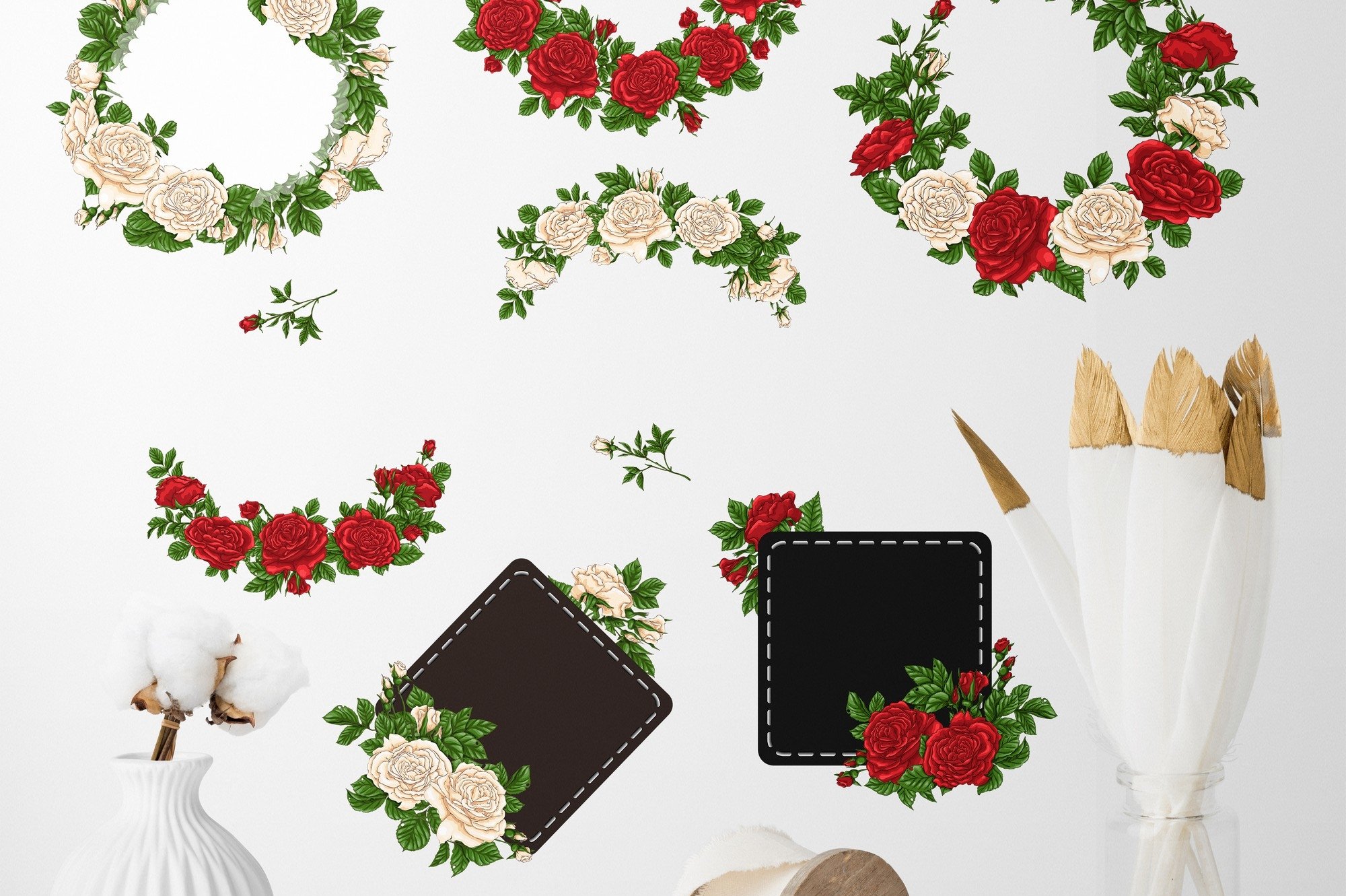 Roses Vector Clip Art Set