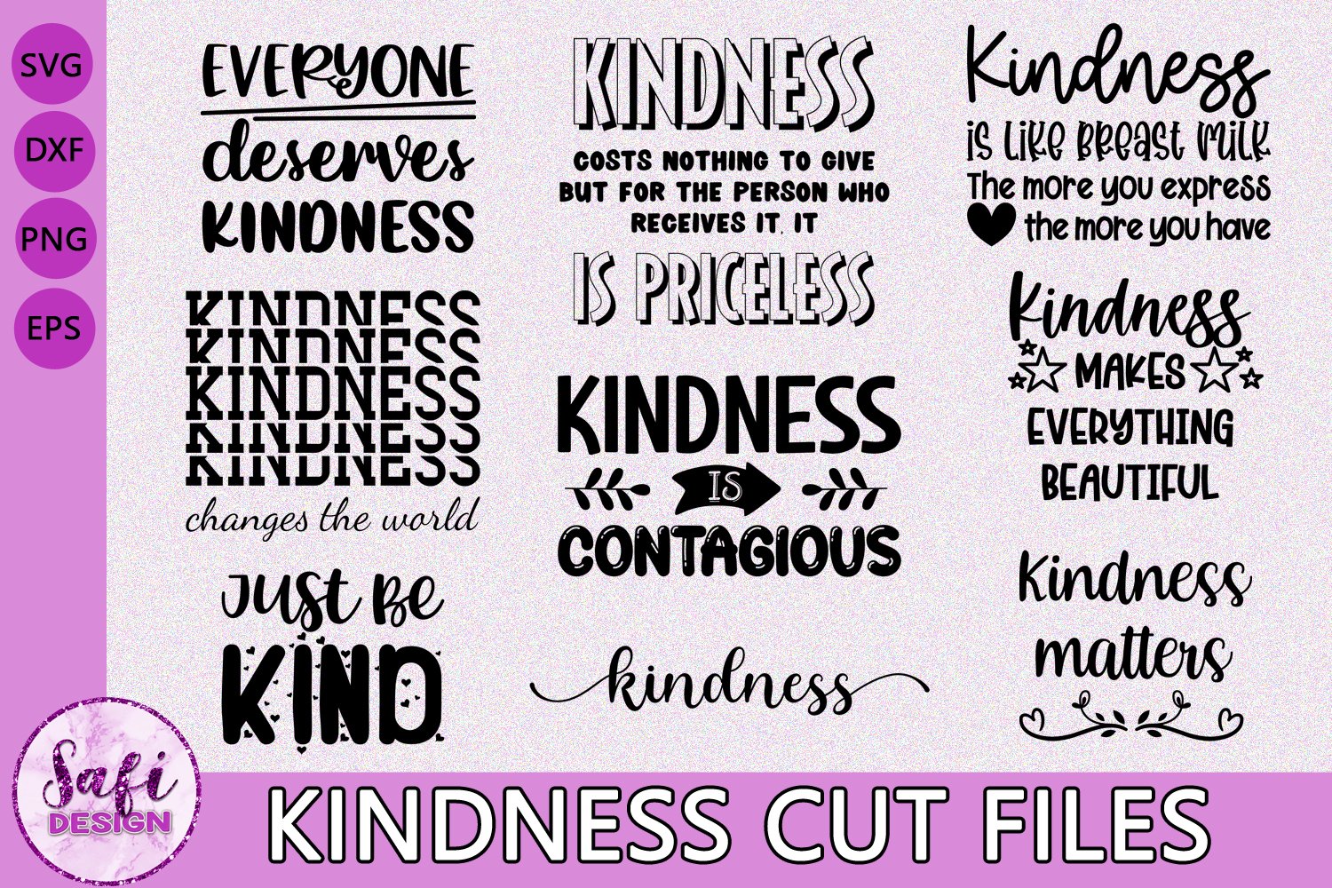 Kindness Cut File Bundle- SVG DXF EPS PNG (1157186) | SVGs | Design Bundles