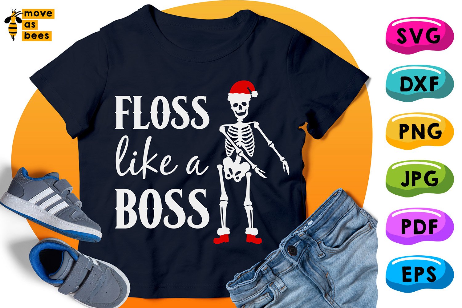 Flossing Christmas Skeleton Svg, Floss Like A Boss Svg, Png (1092910 ...