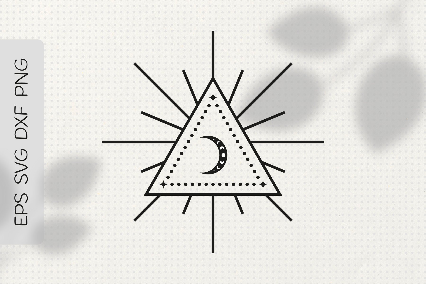 Boho crescent with moon phases in triangle shape. (1320177) | Elements ...