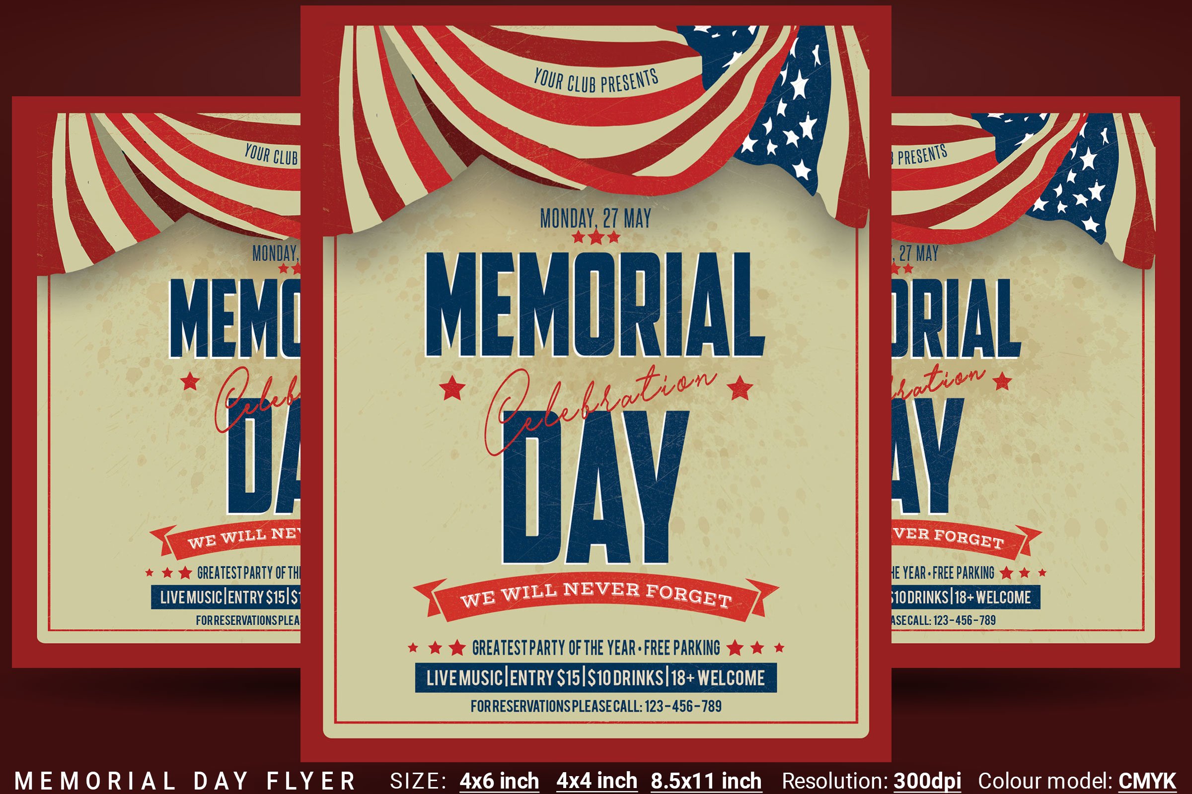 Memorial Day Flyer (257744) | Flyers | Design Bundles