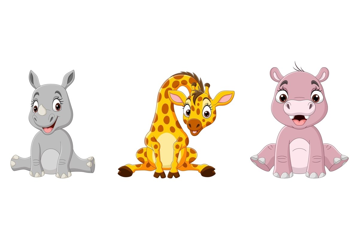 Set of Nine Cartoon Baby Animal Bundle (989487) | Characters | Design ...