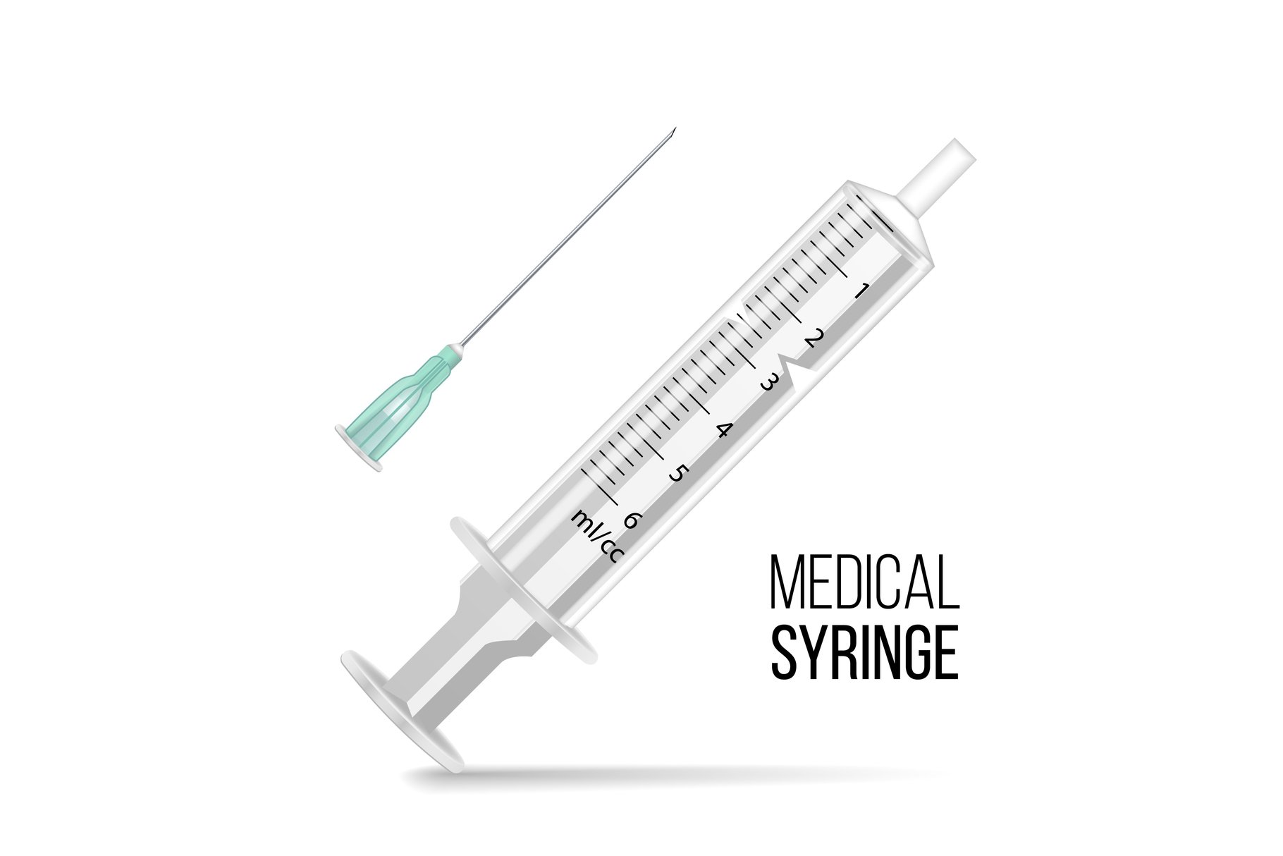Vector Plastic Medical Syringe Isolated 3d Realistic (681255 ...