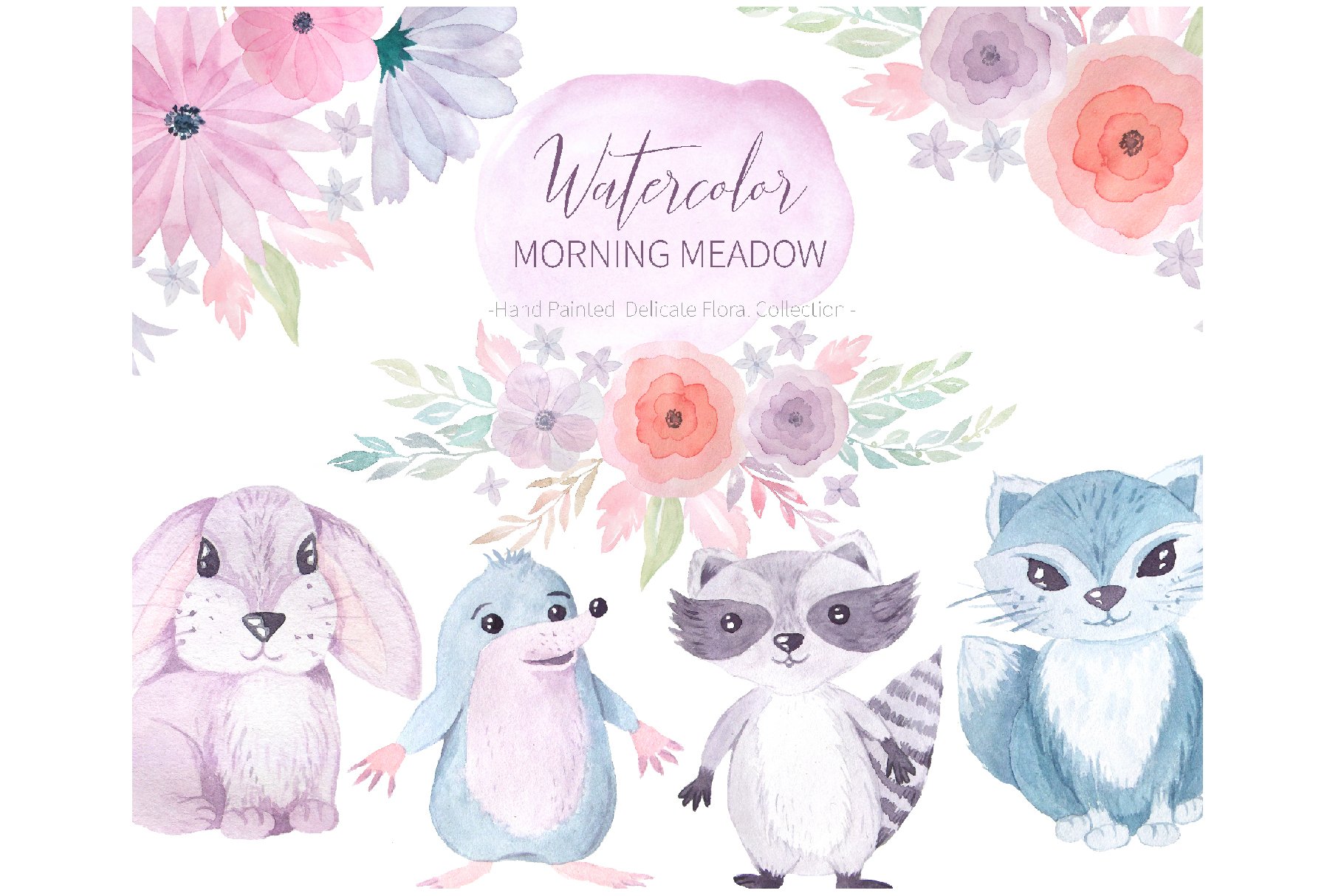 BUNDLE Watercolor Cute Animals (403190) | Illustrations | Design Bundles