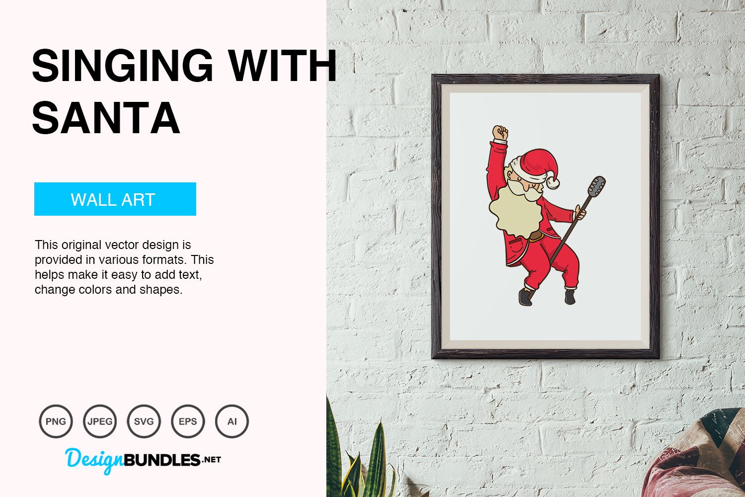 Singing With Santa Vector Illustration