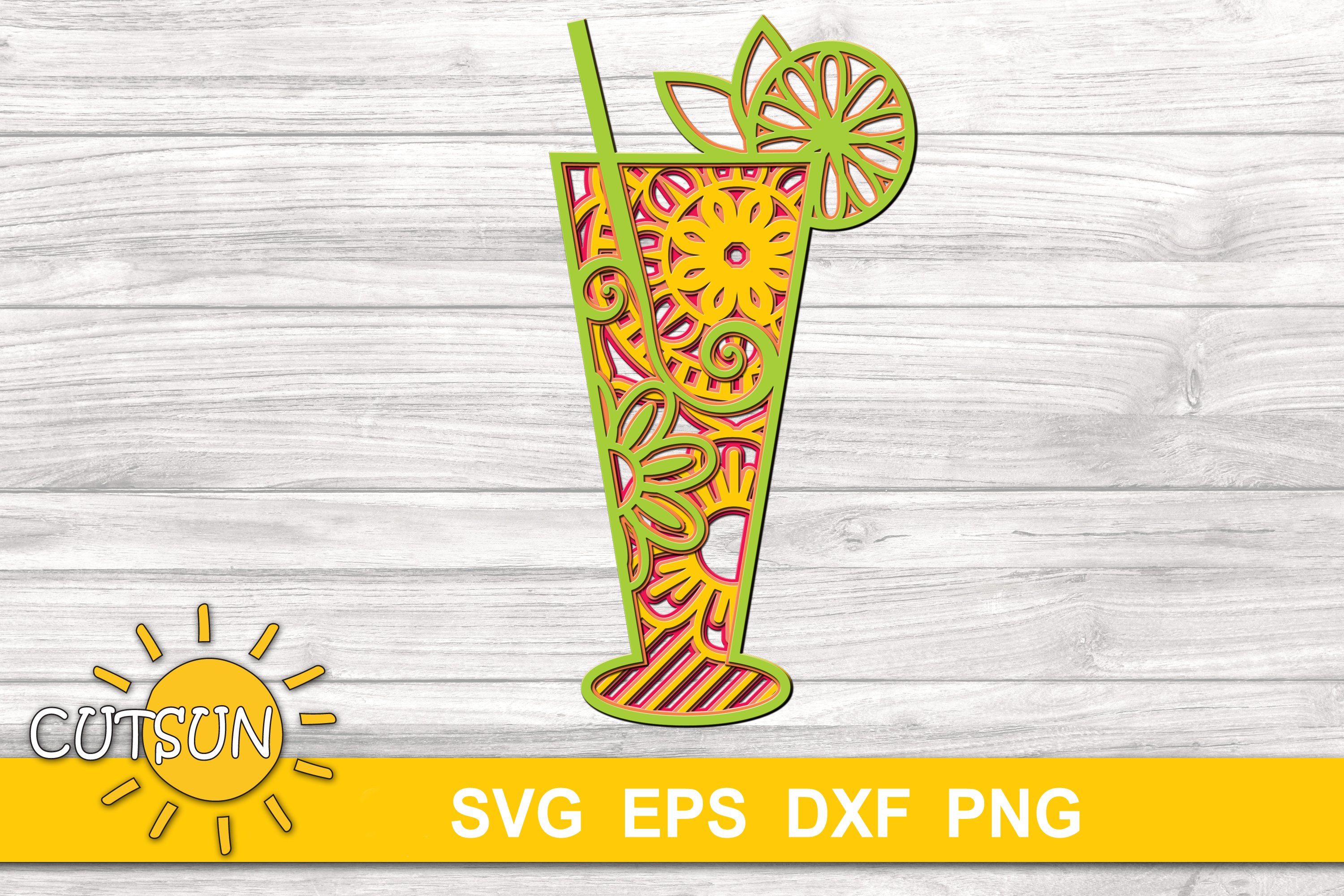 3D Layered Mandala Cocktail SVG cut file 5 layers | 6 (708459) | Cut ...