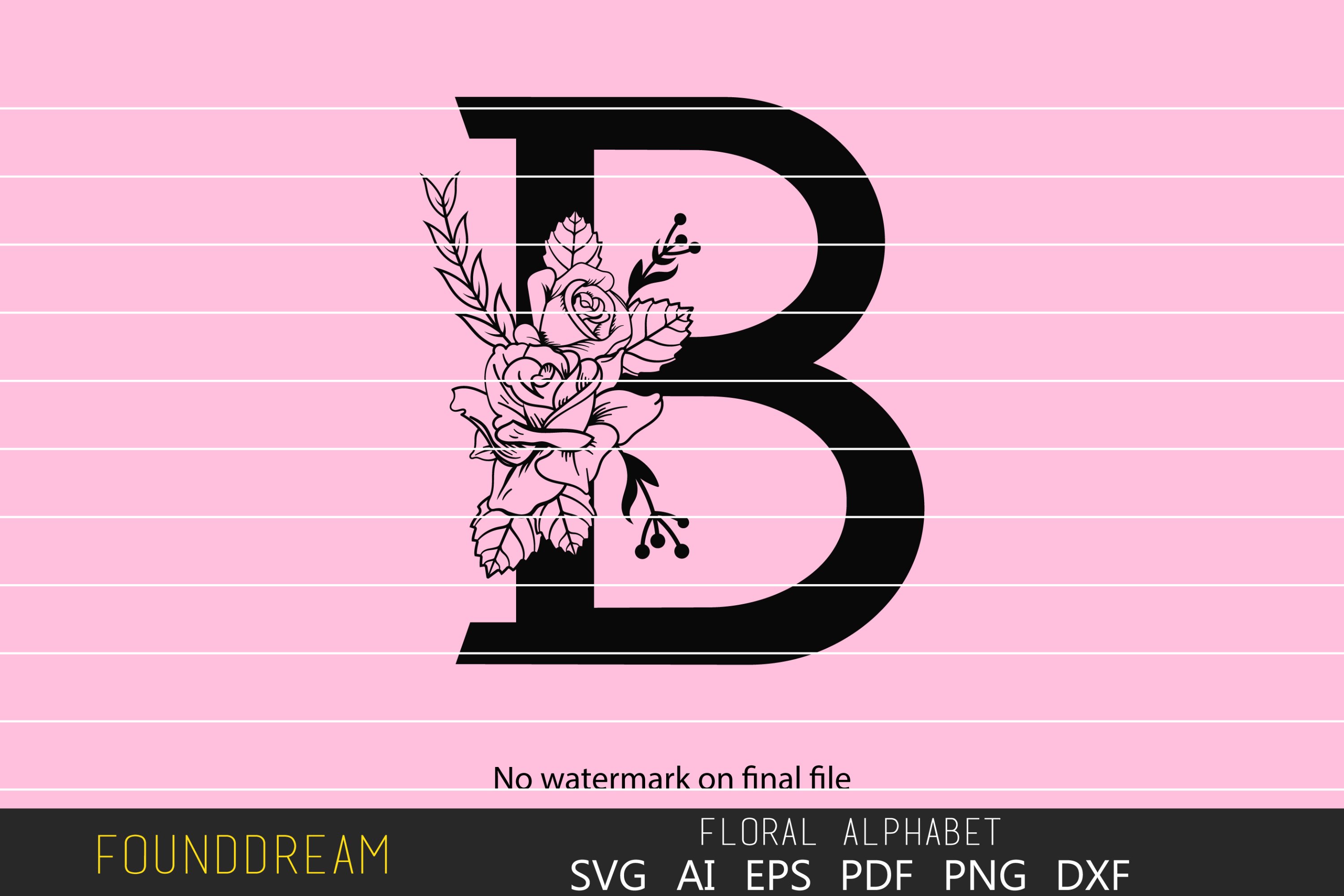 Floral Alphabet, B Letter (215554) | Cut Files | Design Bundles