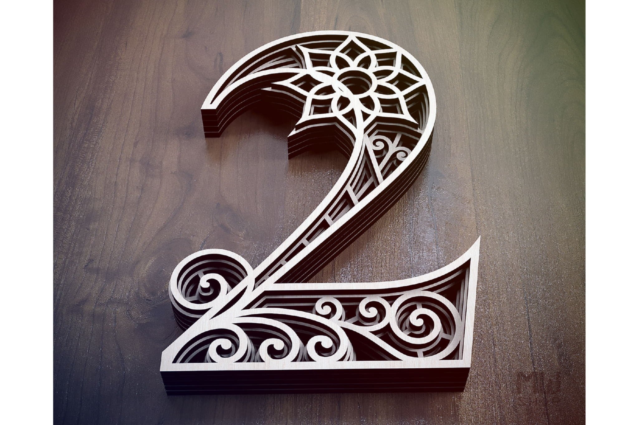 Layered Number 2, Multilayer Number 2 pattern, Number 2 SVG (579615 ...