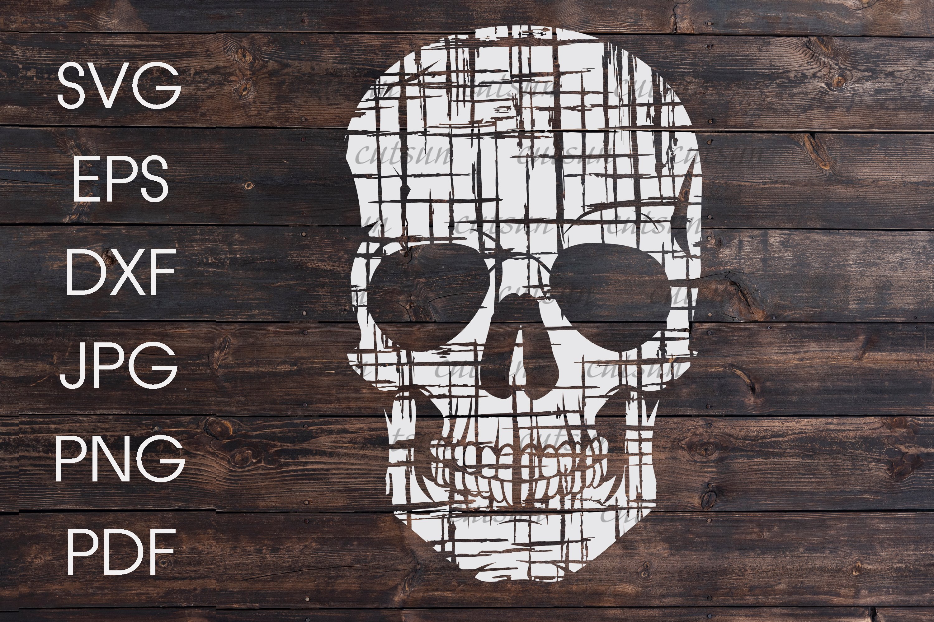 Distressed skull SVG (407161) | Cut Files | Design Bundles