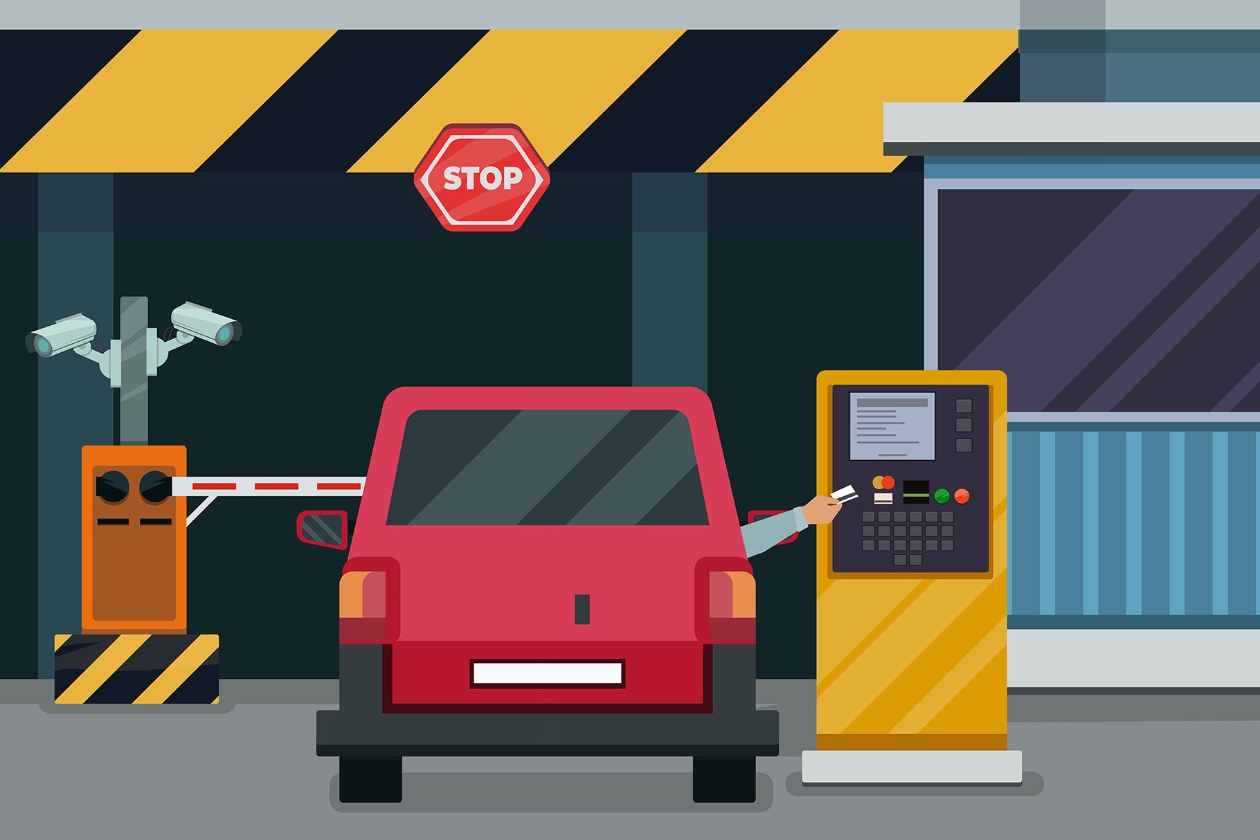 Parking Entrance Pay (348919) | Illustrations | Design Bundles