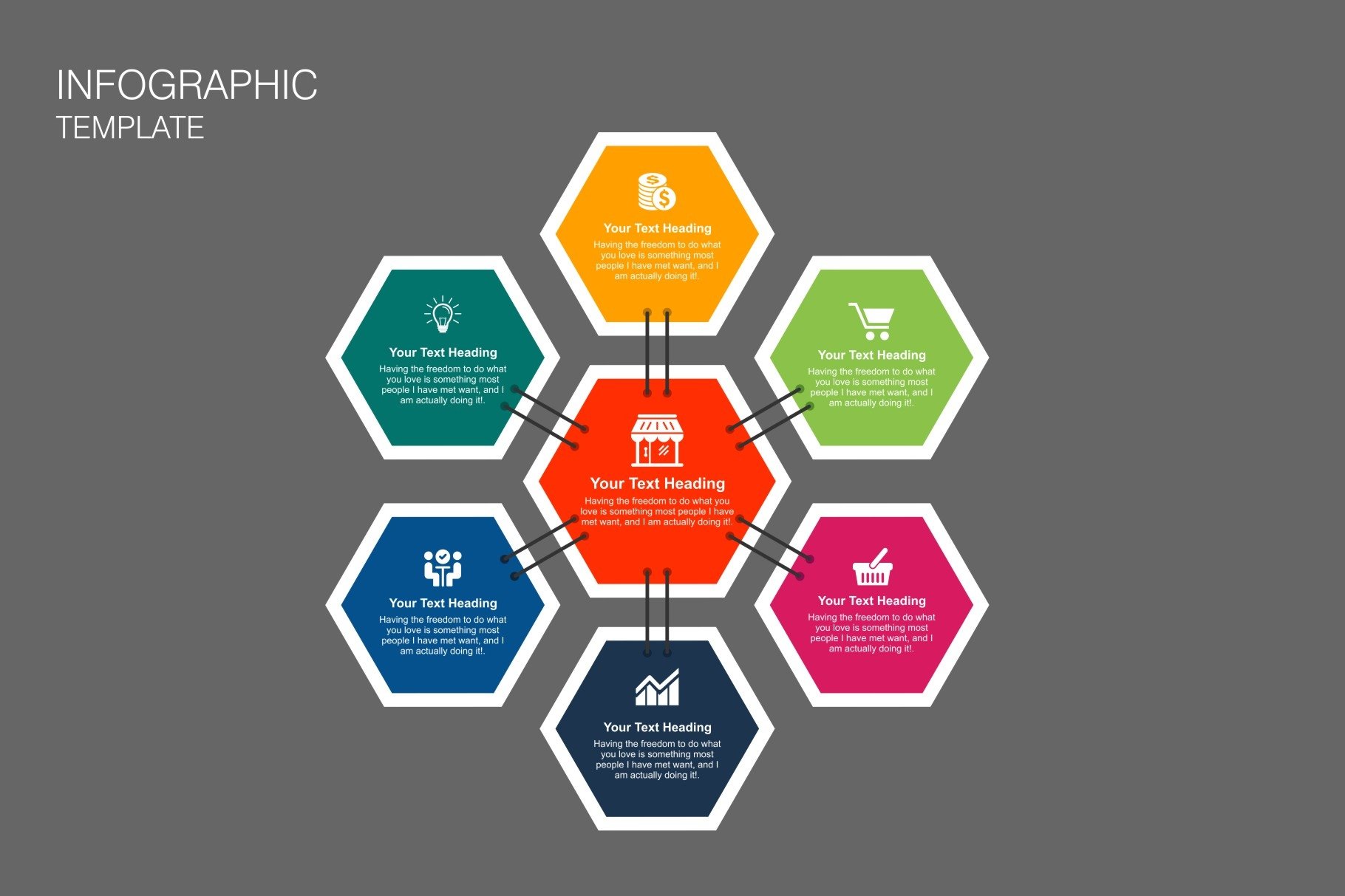 Infographic hexagon Shape Template (1108557) | Customizable Templates ...