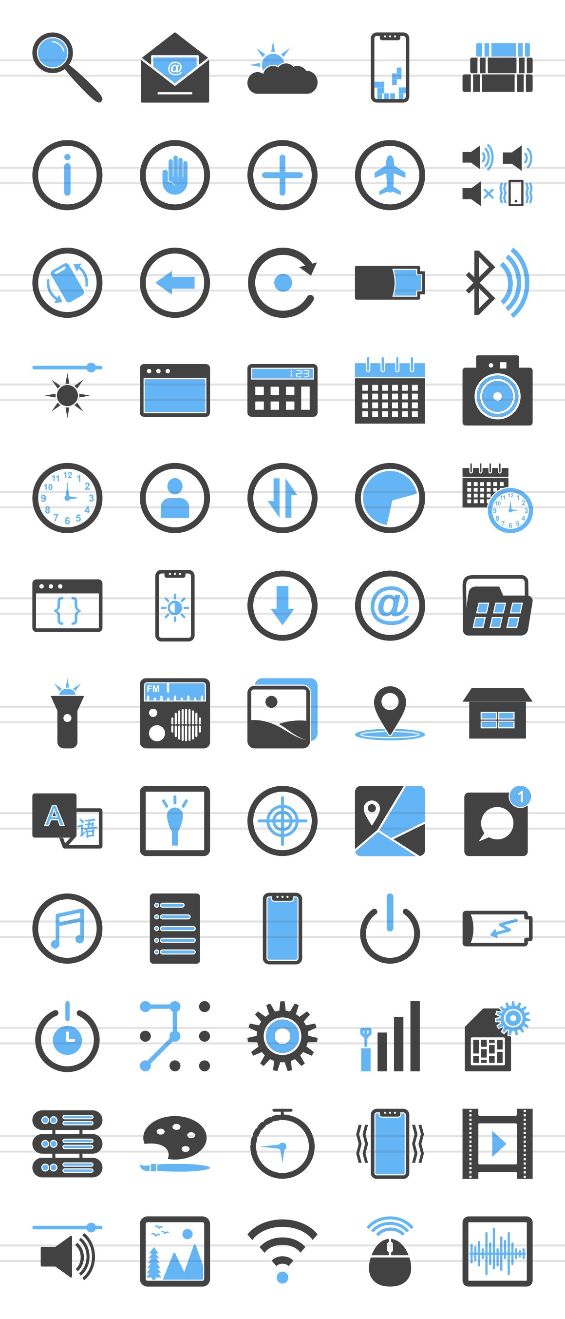 110 Mobile Apps Filled Blue & Black Icons Season II (668181) | Icons ...