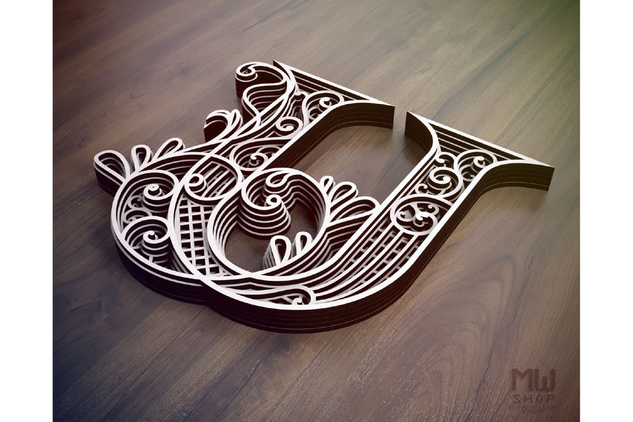 Layered Letter U, Layered letters SVG, Multilayer Letters (578922 ...