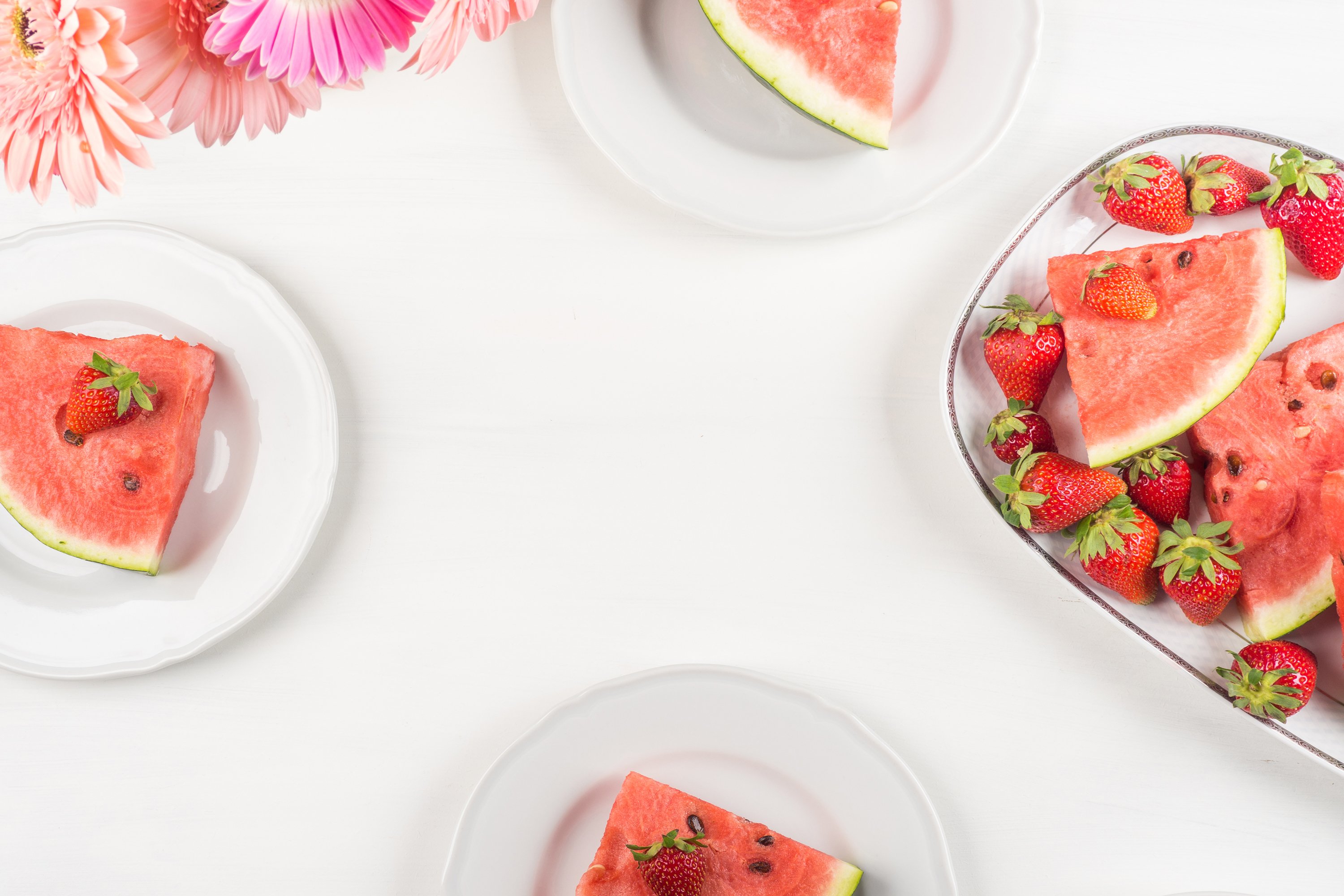 Summer fruit snack with watermelon and strawberries (584971) | Food and ...