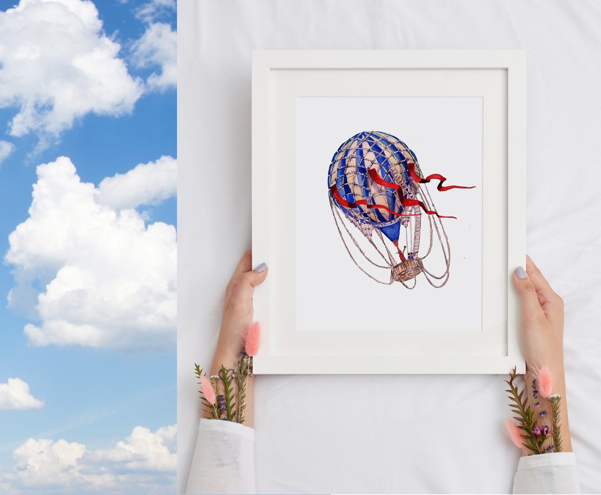 Balloon, balloon poster, watercolor print (539504) | Illustrations ...