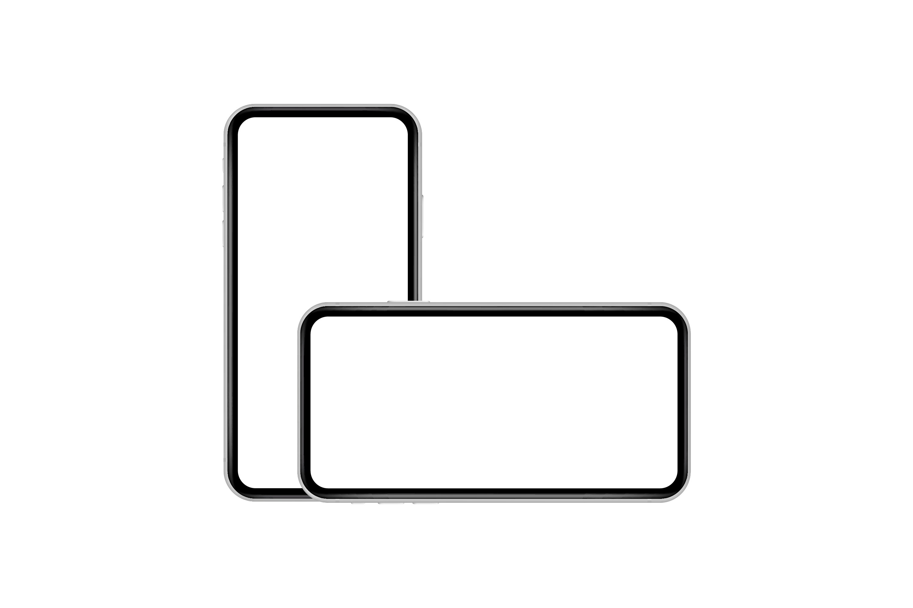 Smartphones Horizontal and Vertical Mockup (1043190) | Vectors | Design ...