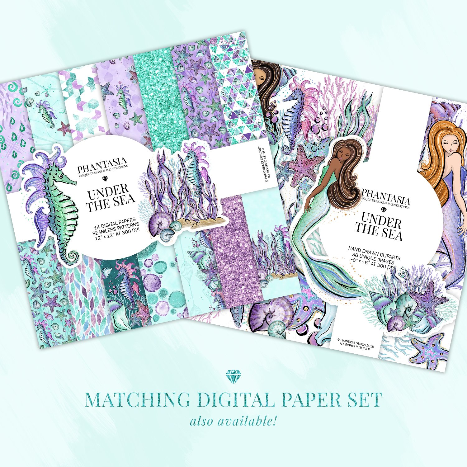 Watercolor Mermaid Clip Art (278572) | Illustrations | Design Bundles