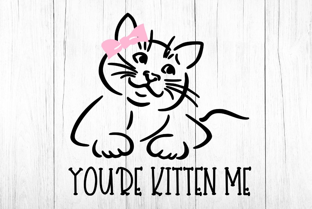 You're Kitten Me Cat With Bow svg, funny girl's cat shirt (345333 ...