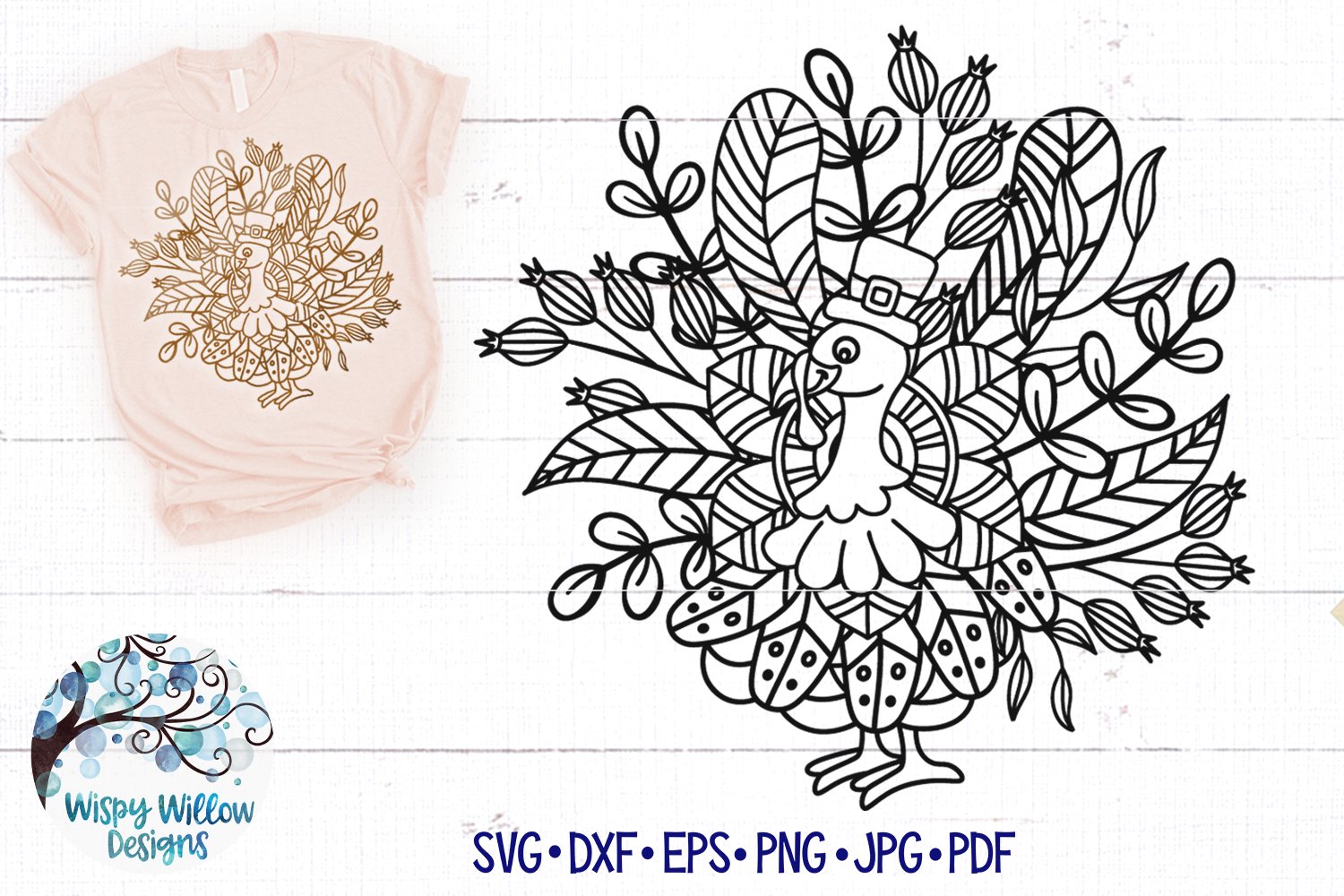Floral Turkey SVG | Fall Thanksgiving SVG Cut File (704985) | Cut Files ...