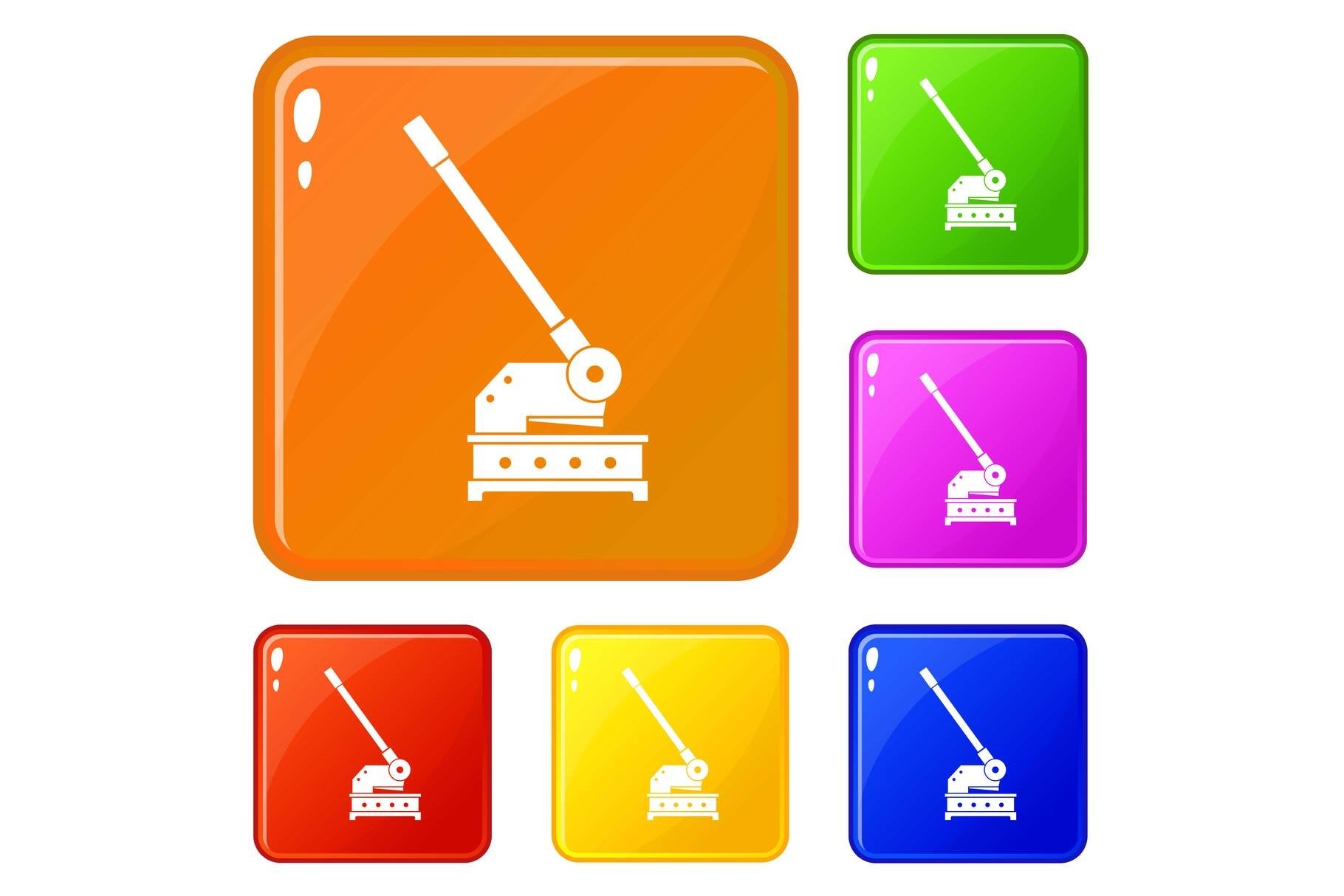 Cutting machine icons set vector color (526683) | Icons | Design Bundles