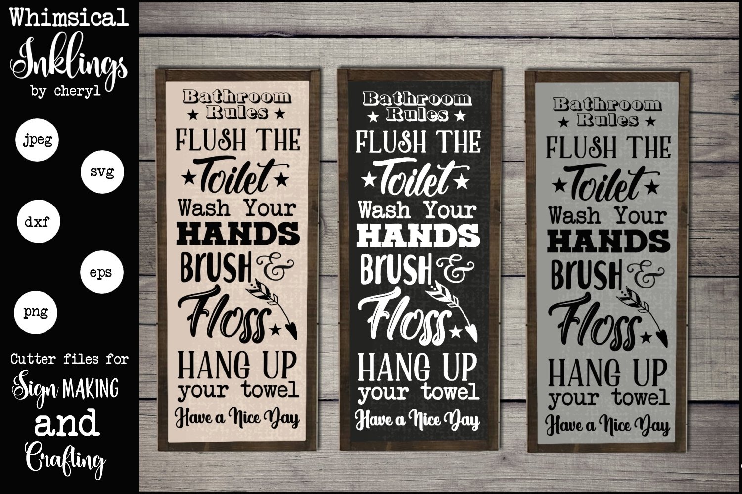 Bathroom Rules Version 3 SVG