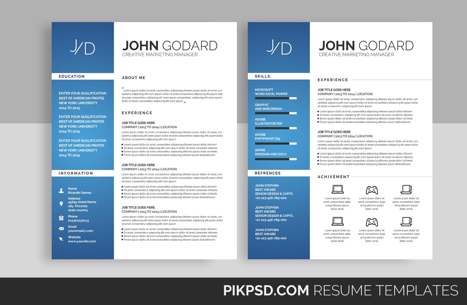 CV Word (51698) | Resume Templates | Design Bundles
