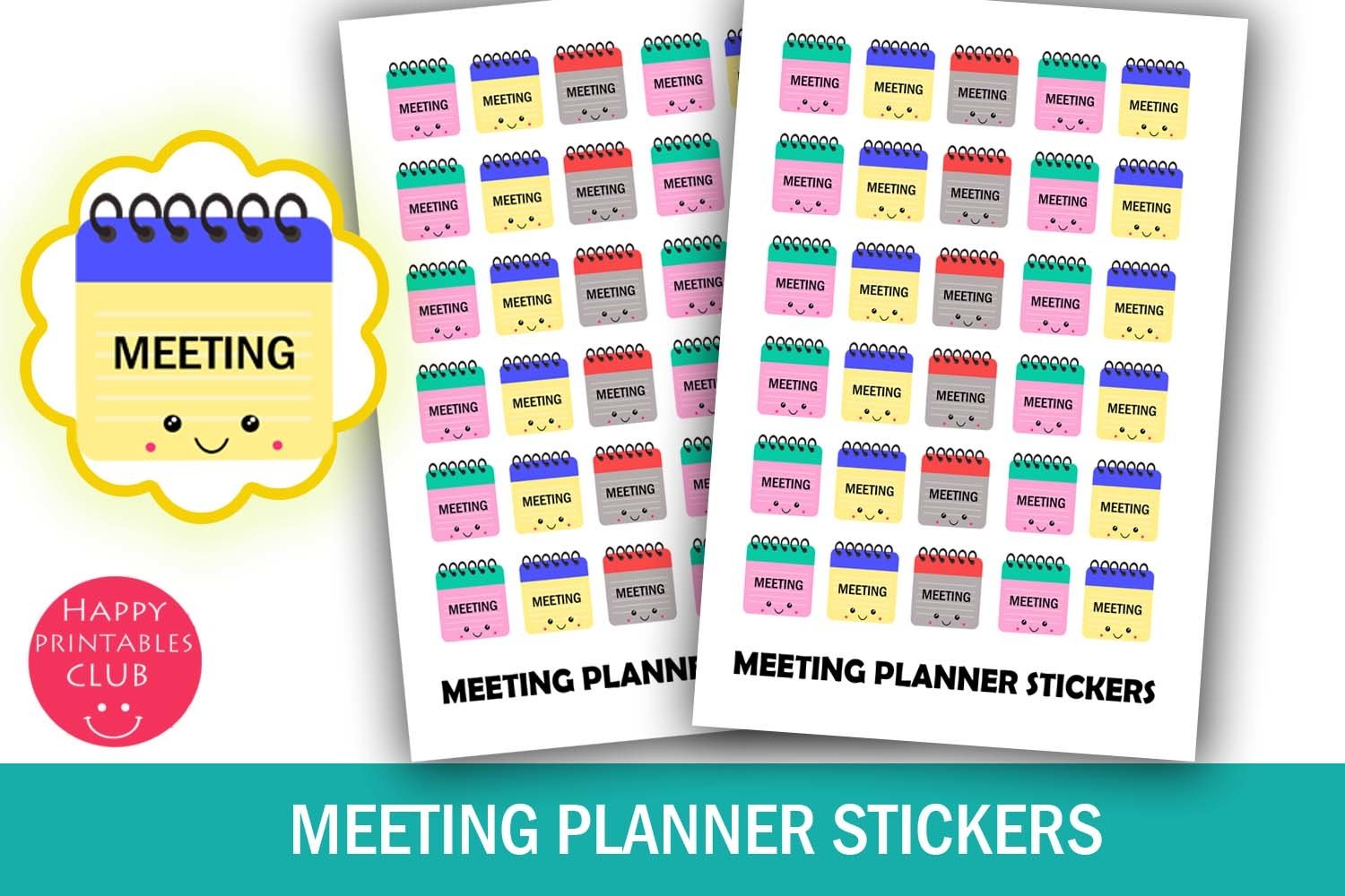 Meeting Planner Stickers- Meeting Reminder Stickers-Kawaii (150302 ...