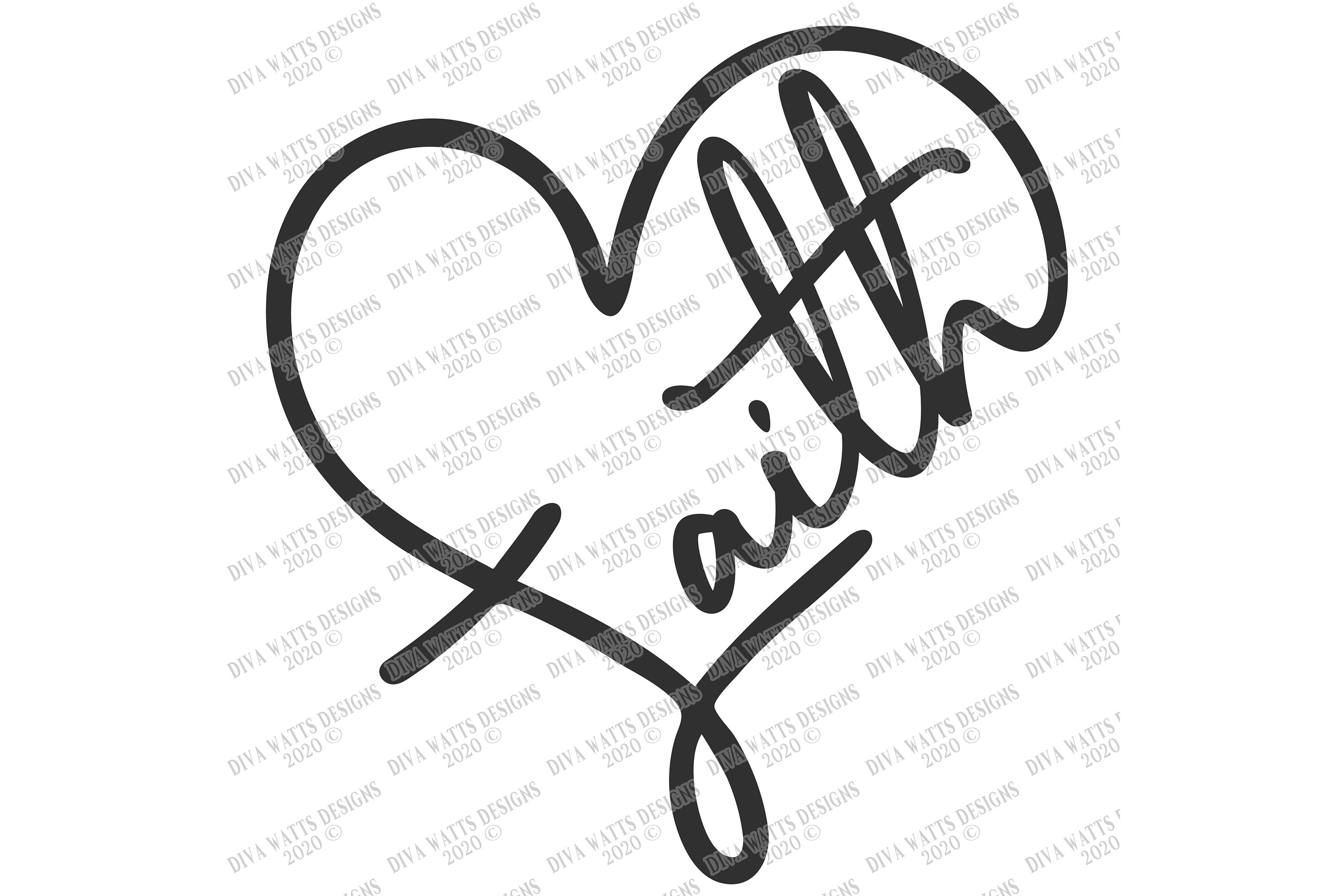 Faith - Christian Based Heart - Cutting File SVG DXF EPS (534504 ...
