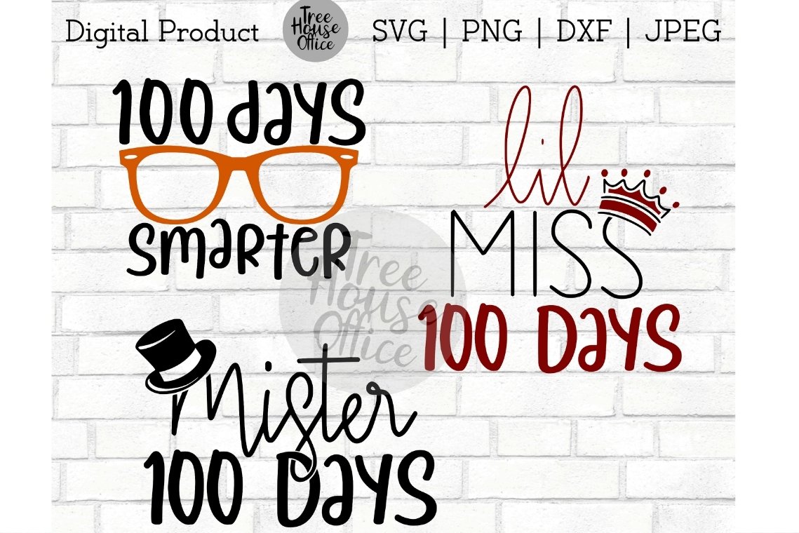 100 Days of School, One Hundred Days Bundle SVG JPEG PNG (422540 ...