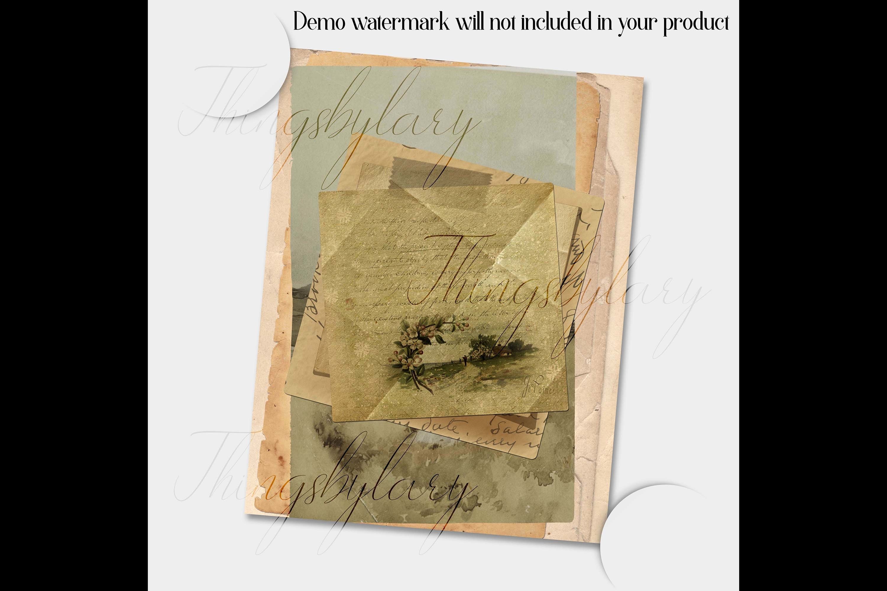 16 Vintage Landscape Postcard Nature Digital Papers 8.5x11' (361929 ...