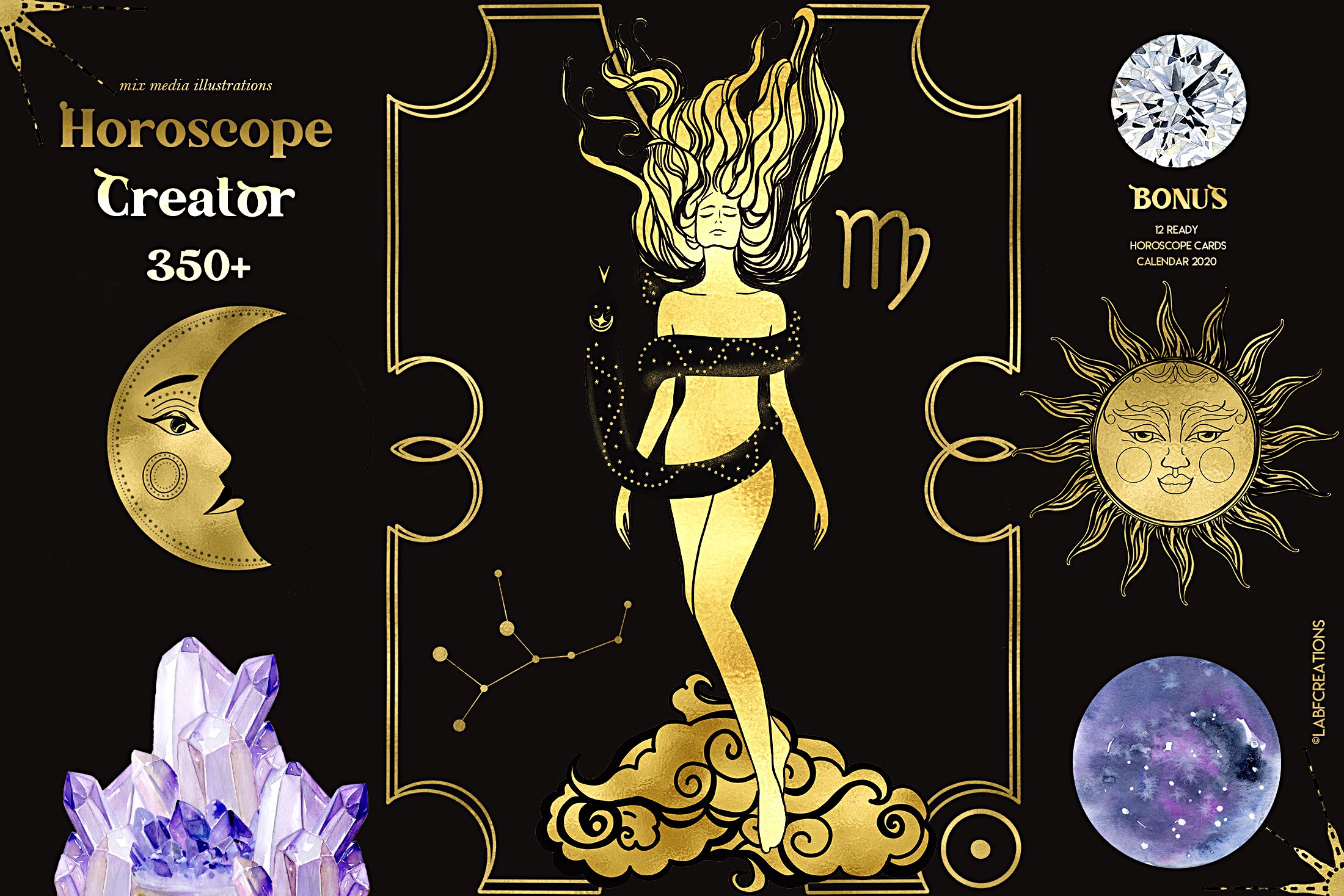 Horoscope Creator Mix media illustrations (516406) | Illustrations ...