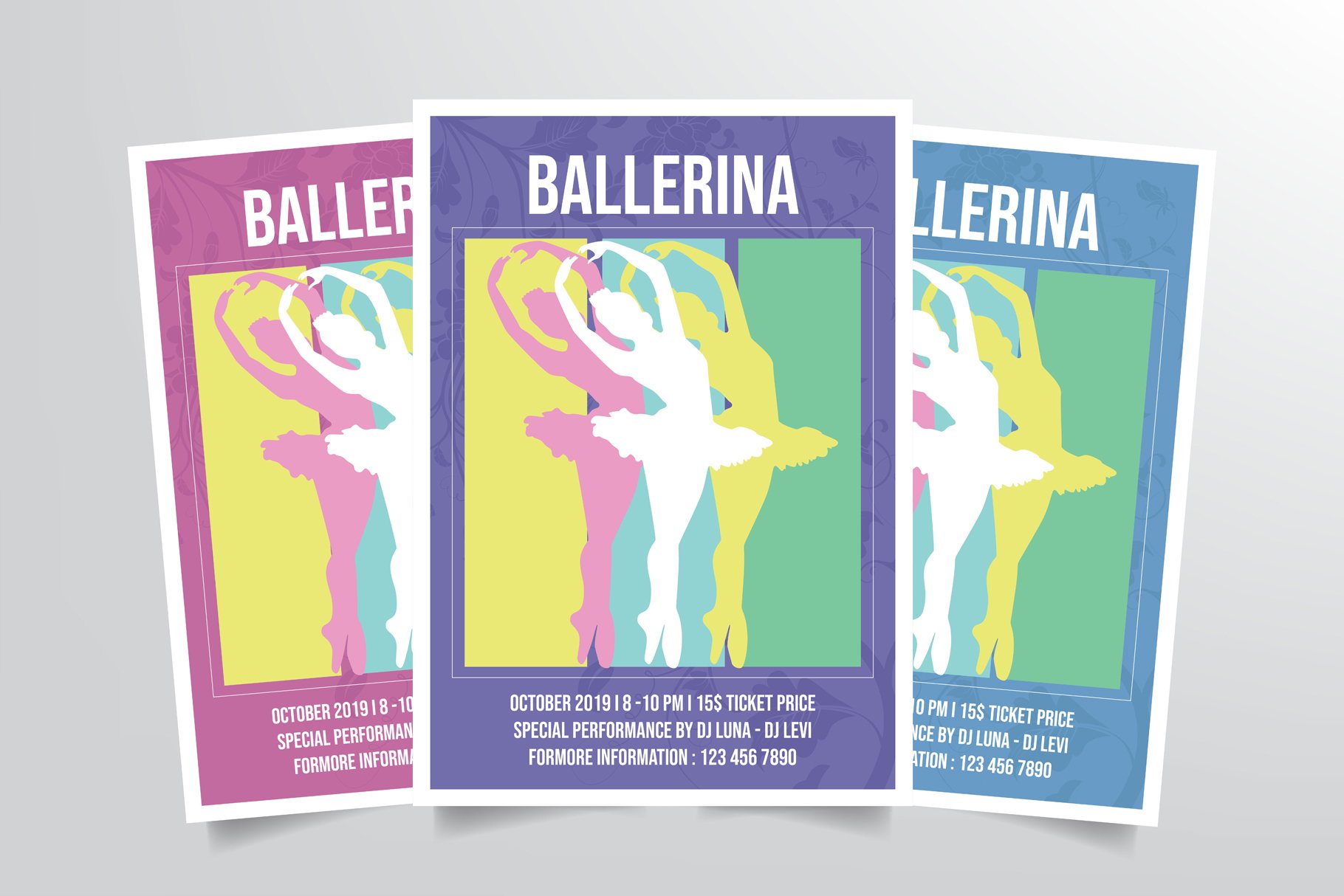 Ballerina Ballet Dance Flyer Template (370420) | Flyers | Design Bundles