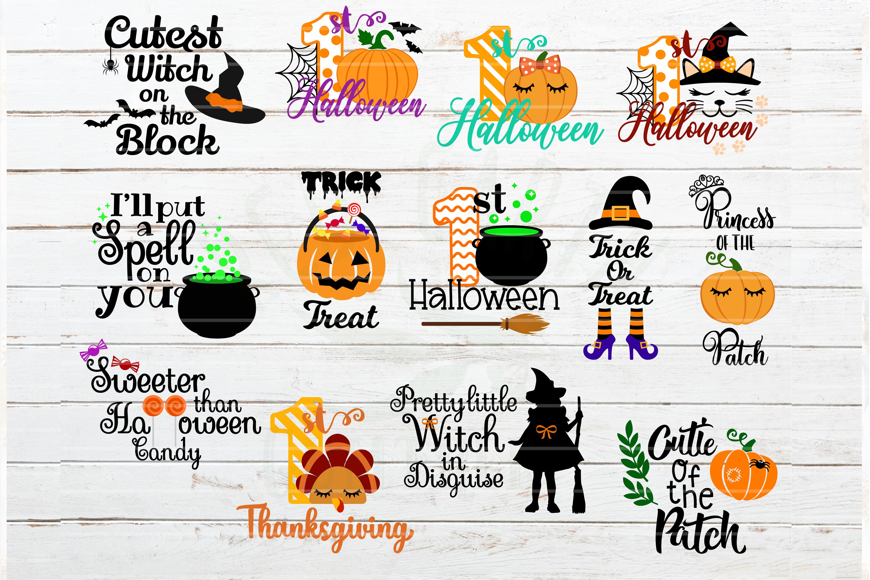 Halloween and Thanksgiving Bundle SVG,PNG,EPS,Fall quotes (720712 ...