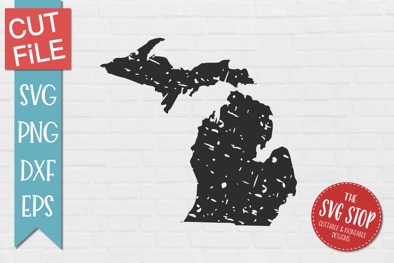 Distressed Michigan - SVG, PNG, DXF, EPS (342541) | SVGs | Design Bundles