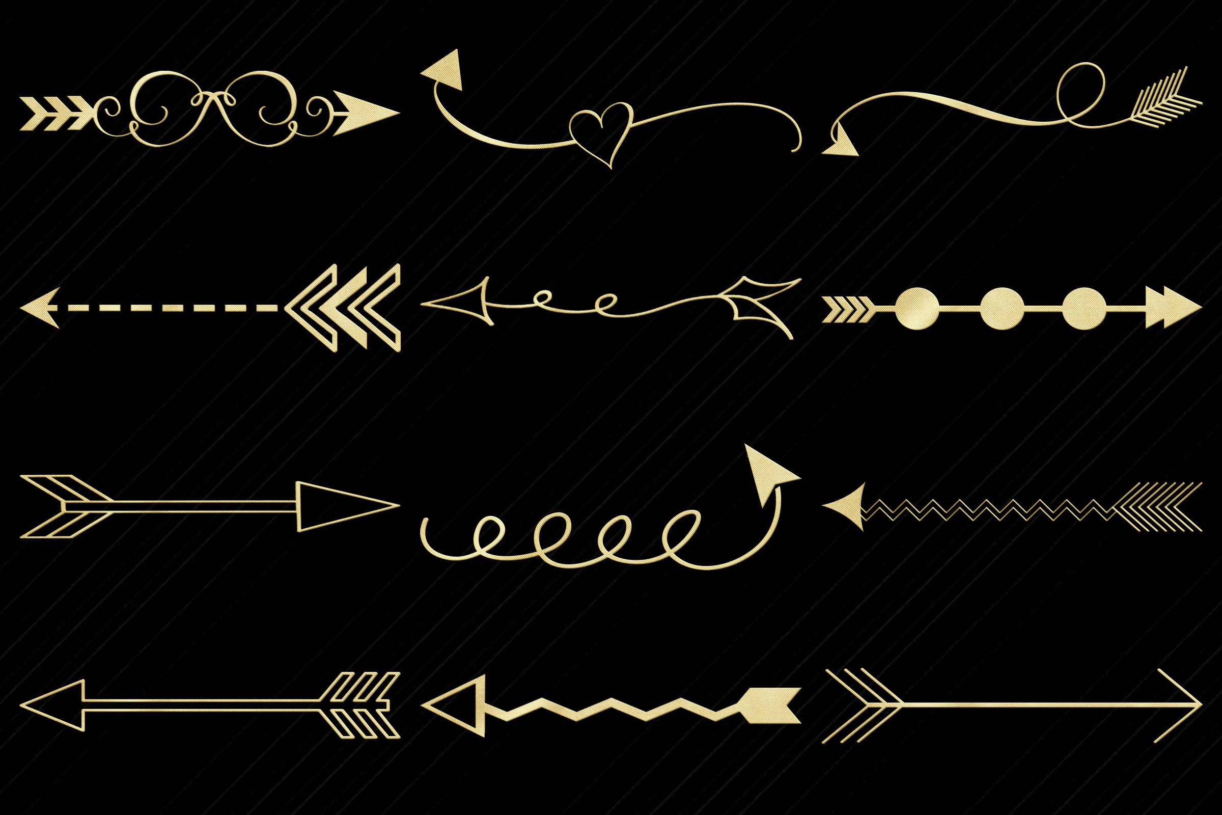 Gold Foil Decorative Arrows Clip Art (350116) | Illustrations | Design ...