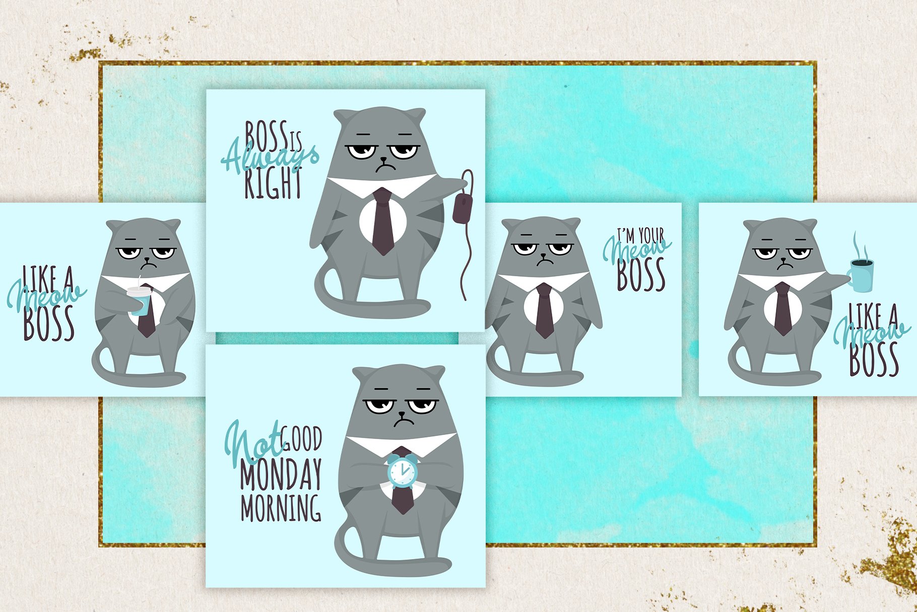 Grumpy cats vector collection (412966) | Illustrations | Design Bundles