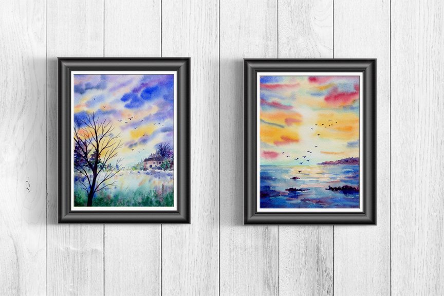 Watercolor nature background 'Wild', digital background for instant ...