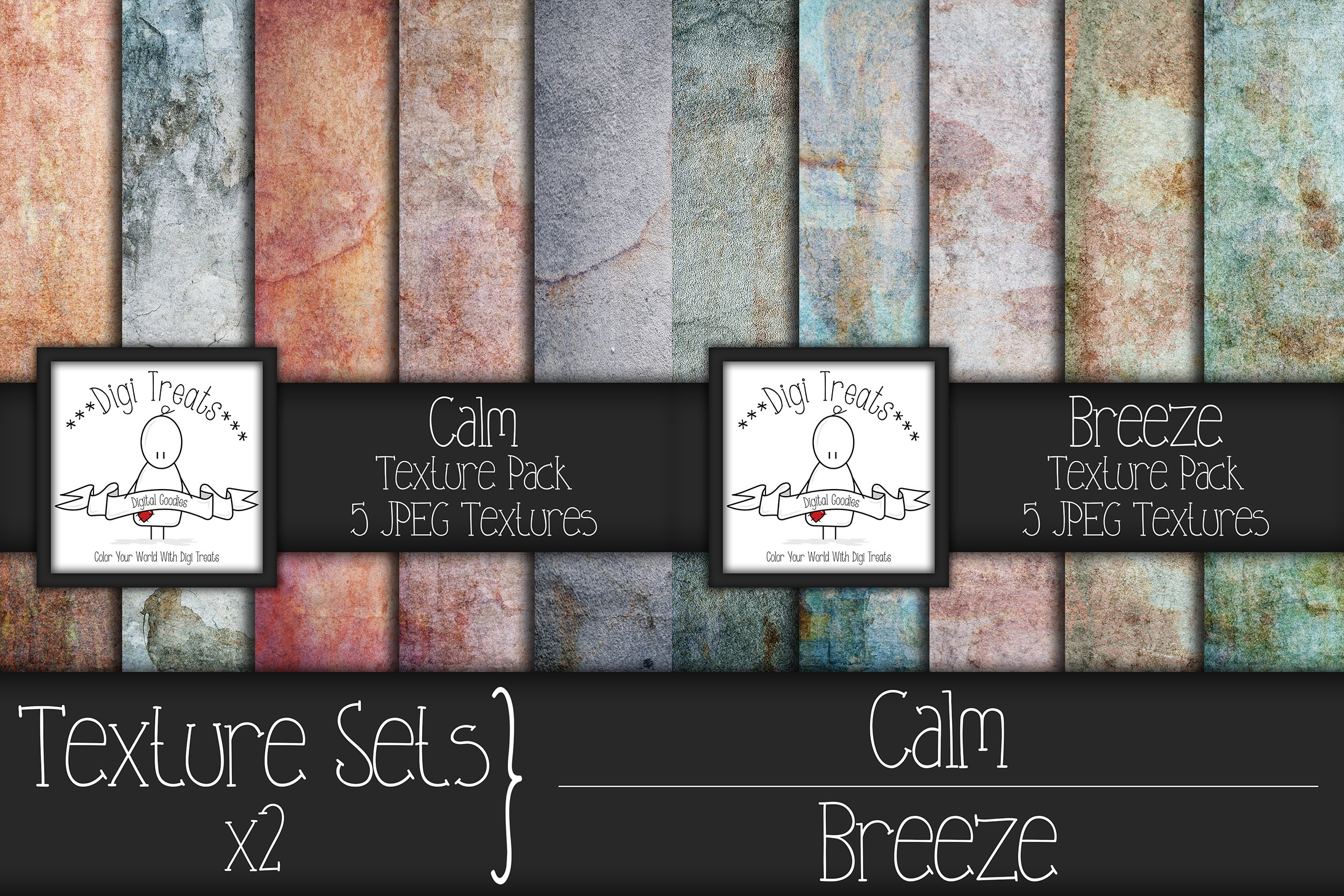 Texture Sets x 2. Calm and Breeze. (470680) | Other | Design Bundles